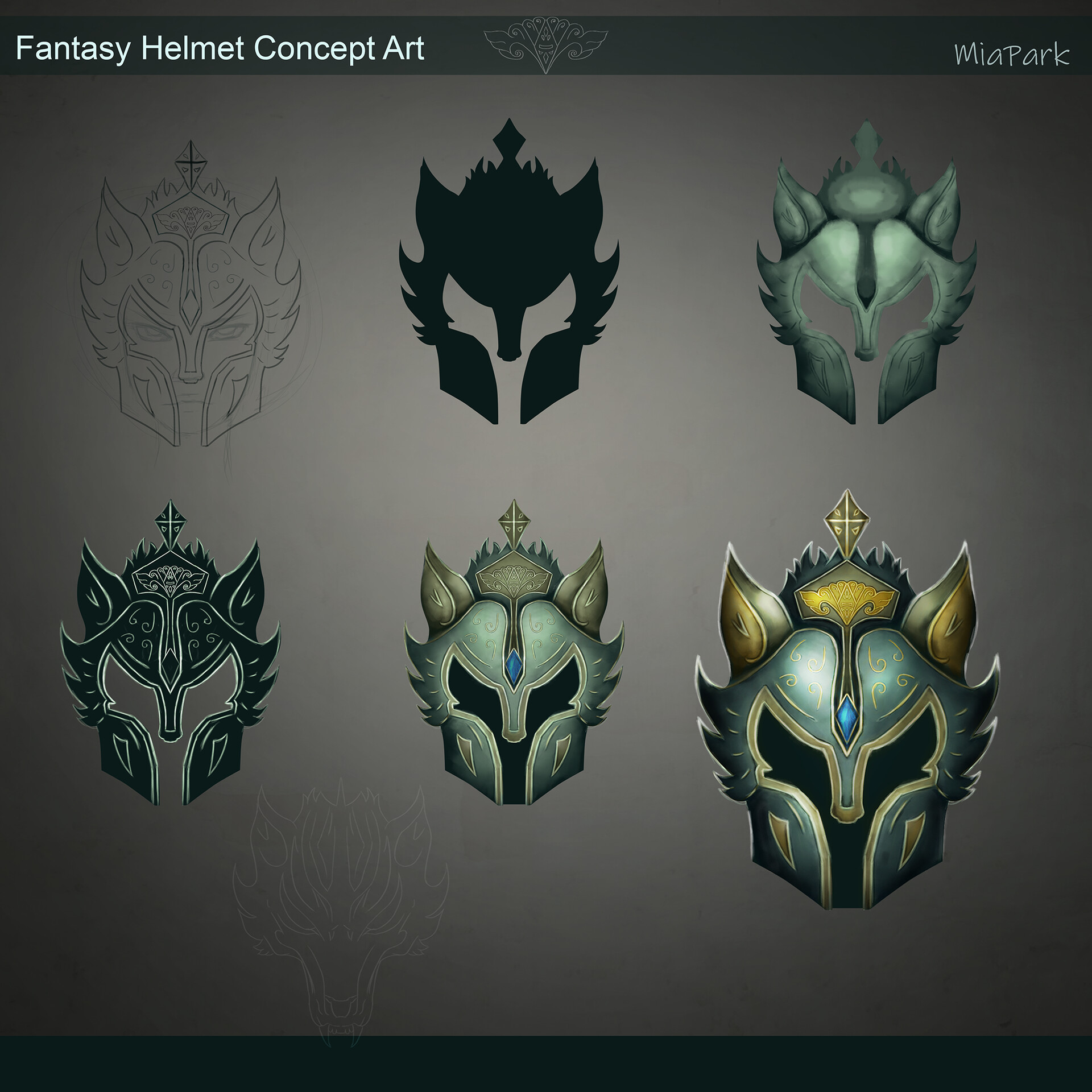 Fantasy Helmet Concept Art