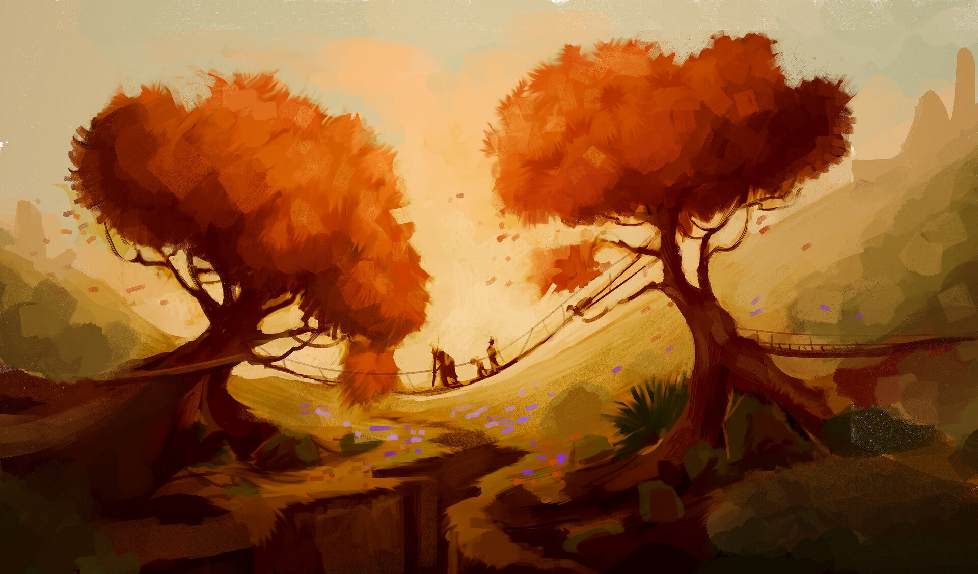 ArtStation - Twin trees Concept Sketch