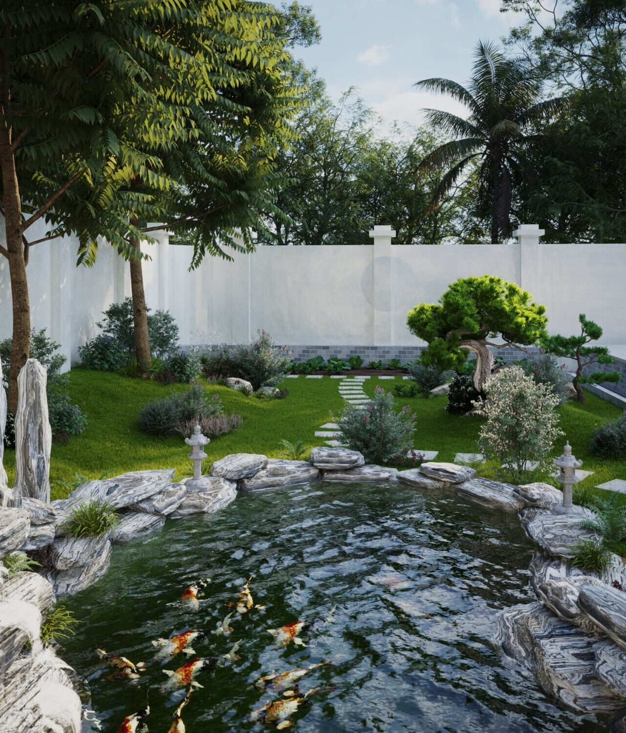 ArtStation - 9592. 3D Exterior Garden Landscape Model Download By Quann ...
