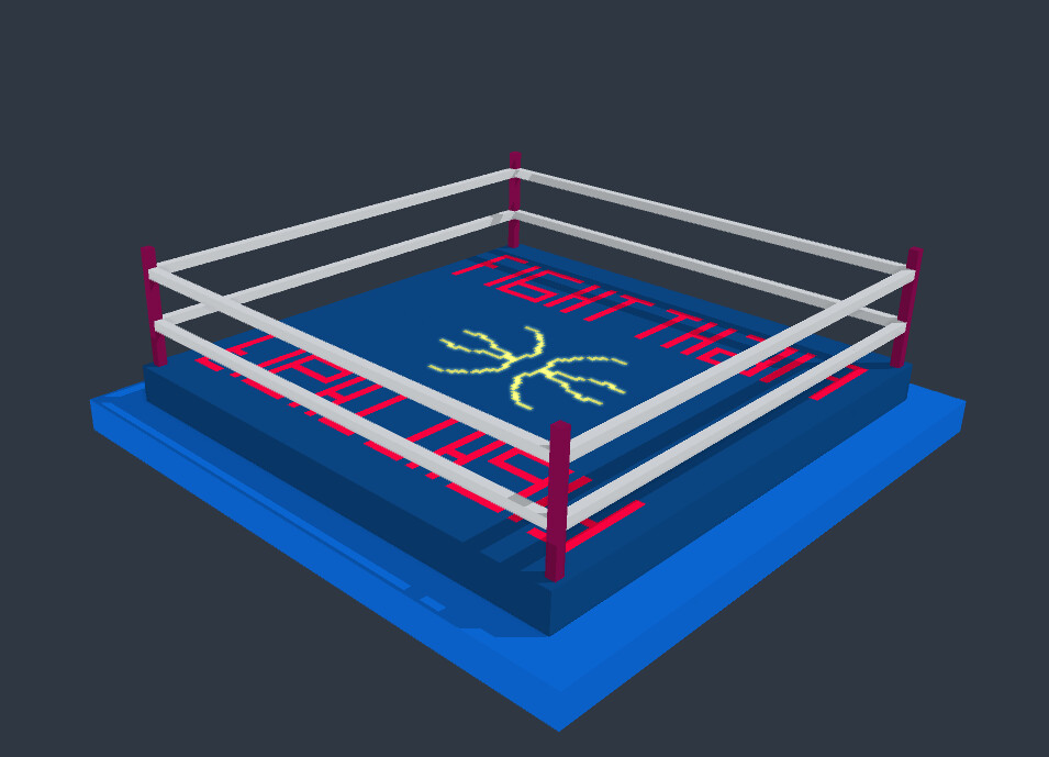 ArtStation - Voxel Art - Structure - Boxing Ring - VoxEdit