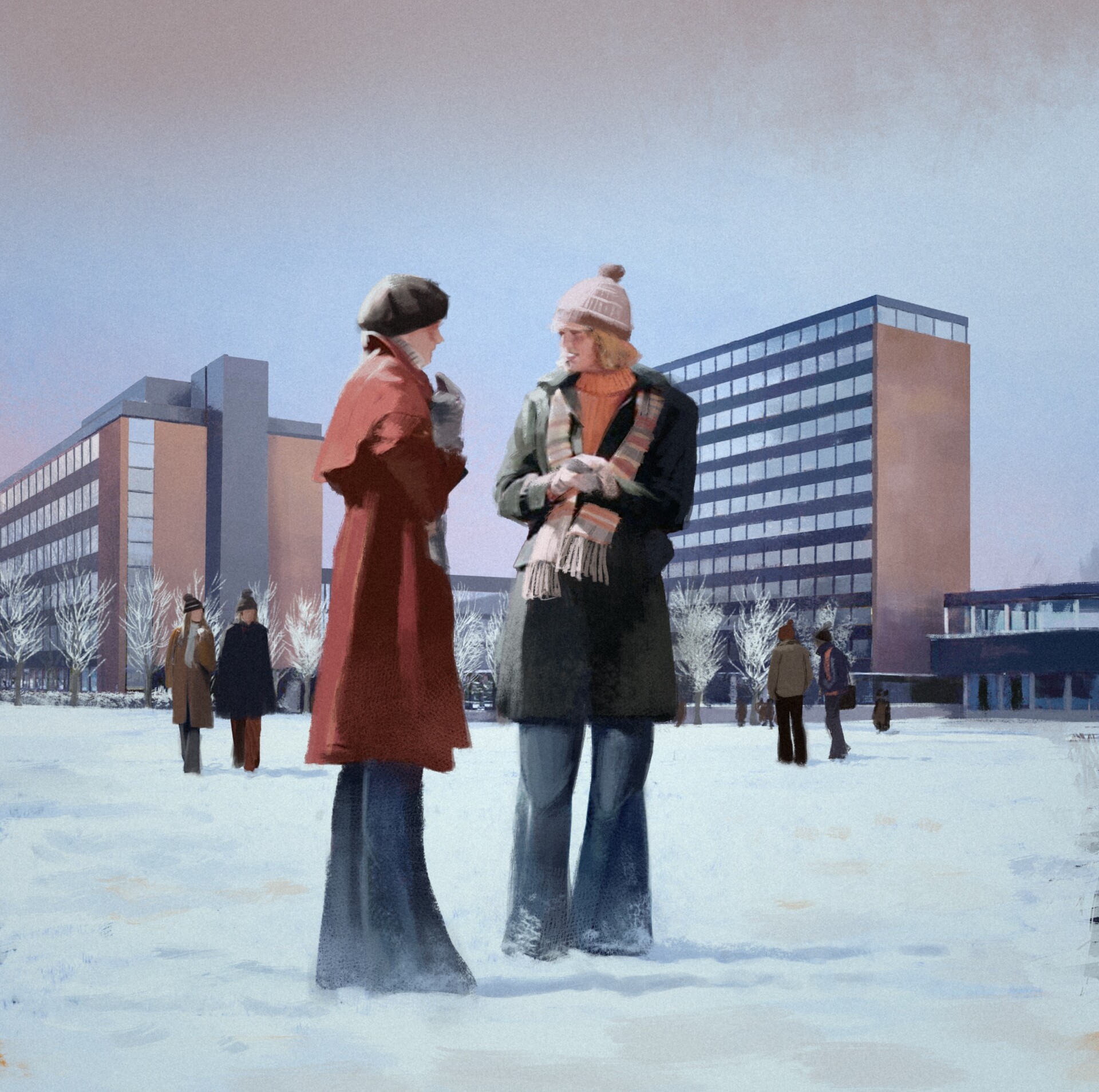 ArtStation - Student life at Blindern, University of Oslo in the 70's.