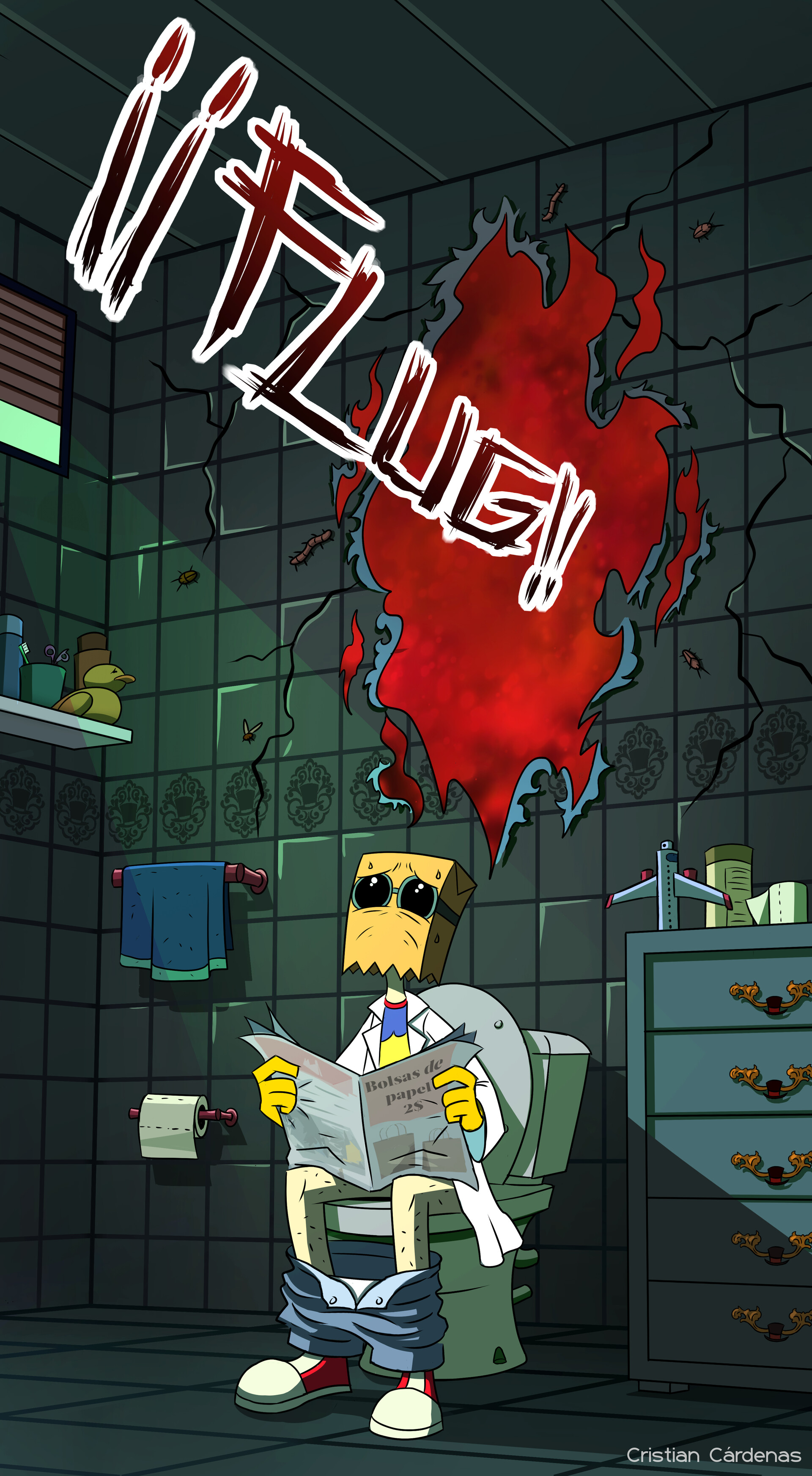 ArtStation - Flug in the bathroom - Villainous - Fan Art