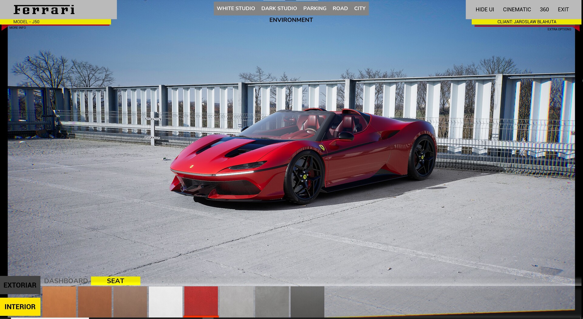 Jarosław Błahuta - Ferrari J50 CONFIGURATOR (UE4)