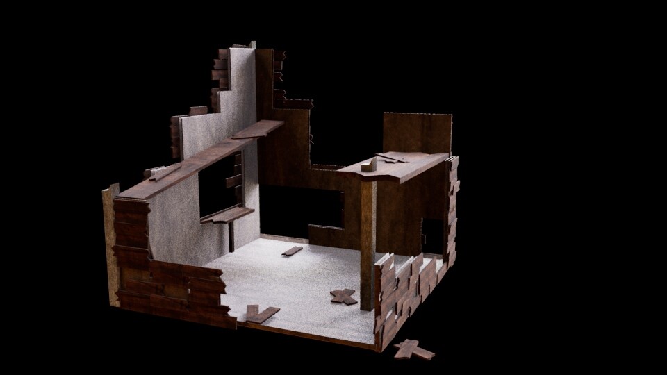 ArtStation - Ruined house textured