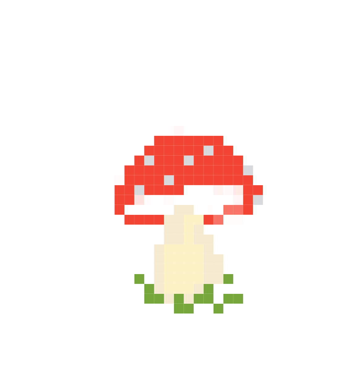 Pixel Papercraft Death Cap Mushroom