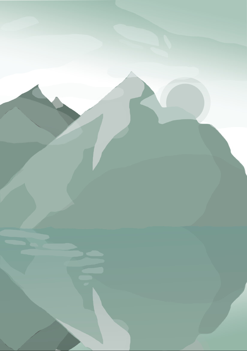 ArtStation - Tonal Mountain Scene