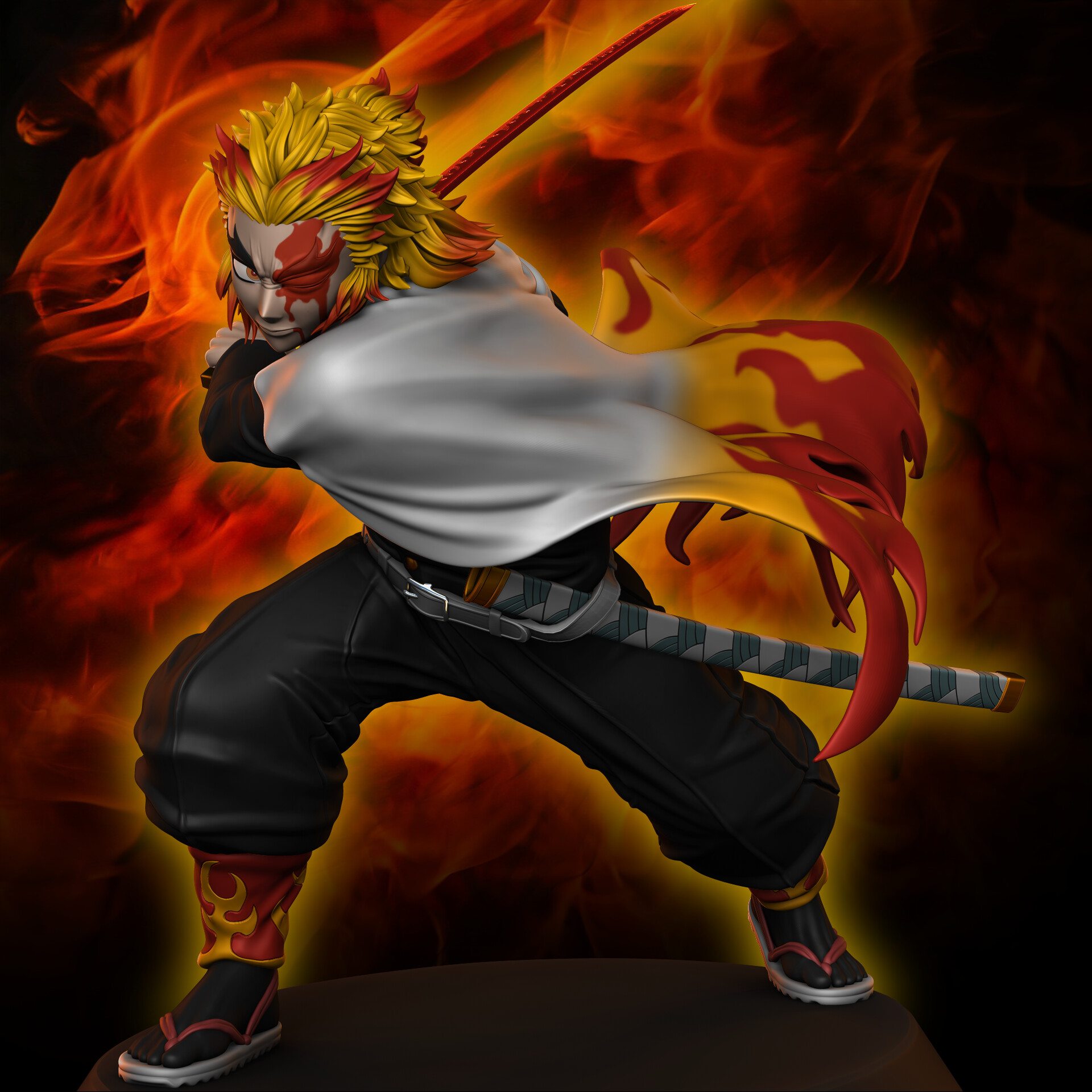 ArtStation - Rengoku - Demon Slayer