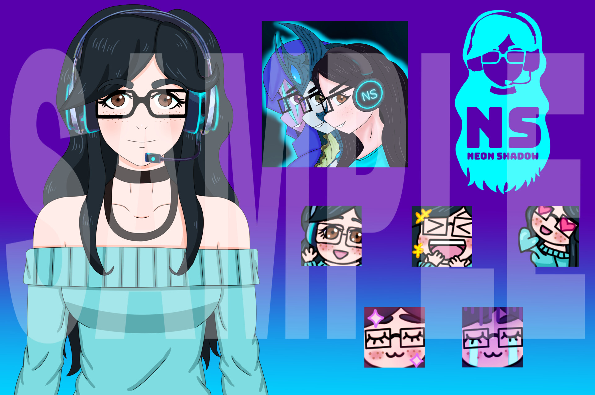 ArtStation - Vtuber Sample - Neon Shadow