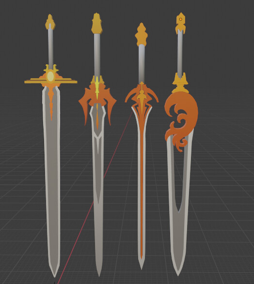ArtStation - Low Poly Medieval Sword Pack