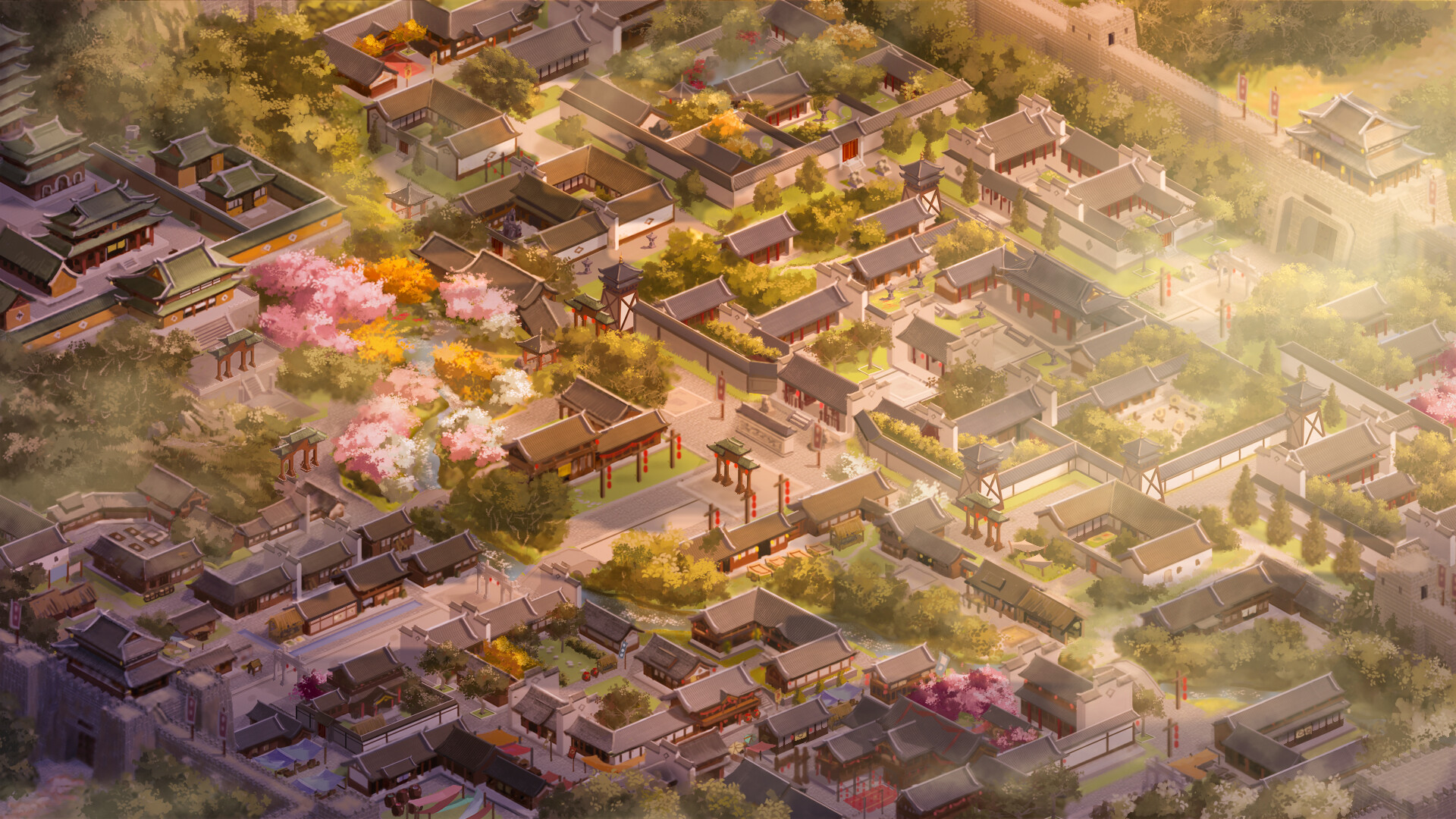 ArtStation - chinese town for webgame