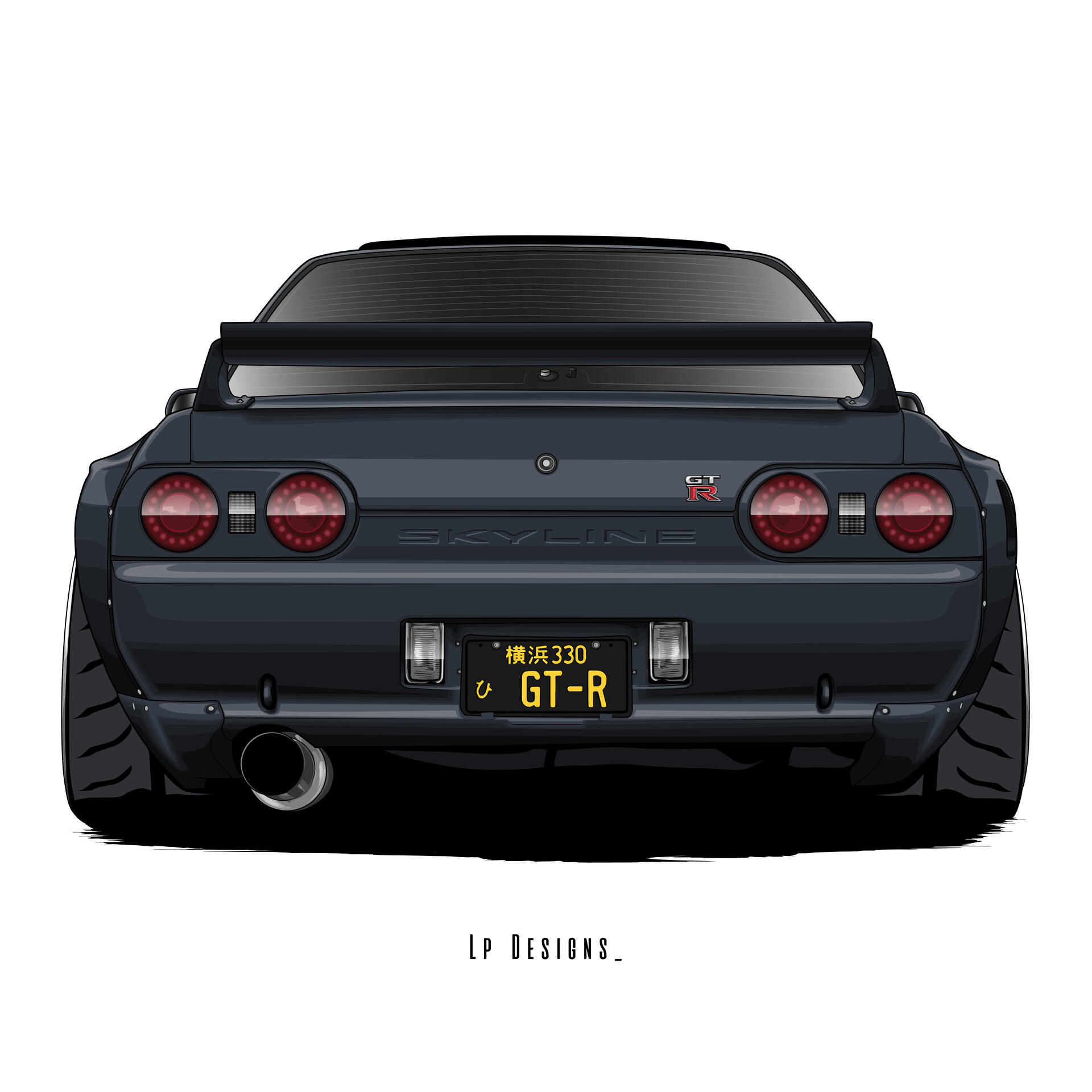 how to draw nissan skyline r32