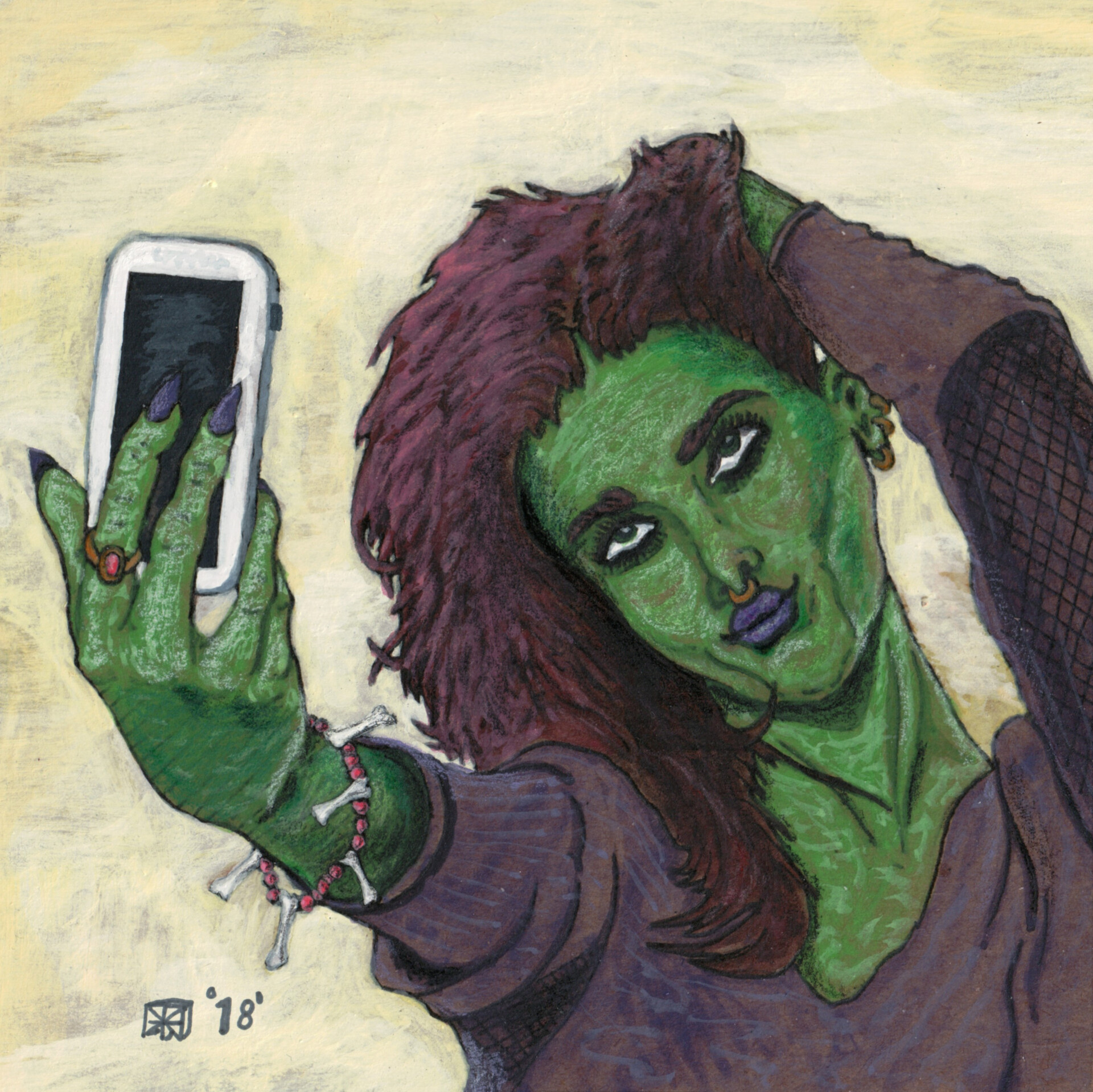Ted Helms - Goblin Girl Cell Phone Selfie