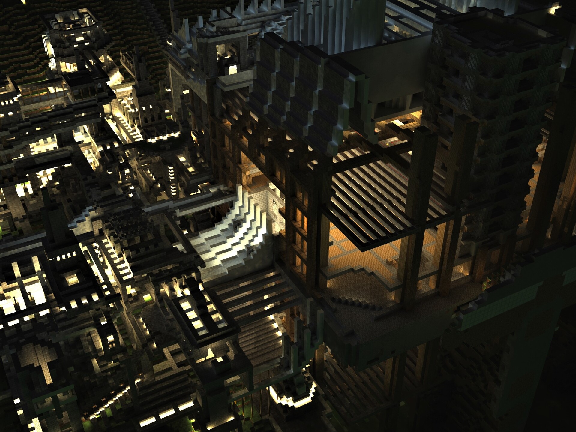 ArtStation - Minecraft Renders: Abstract Infastructure