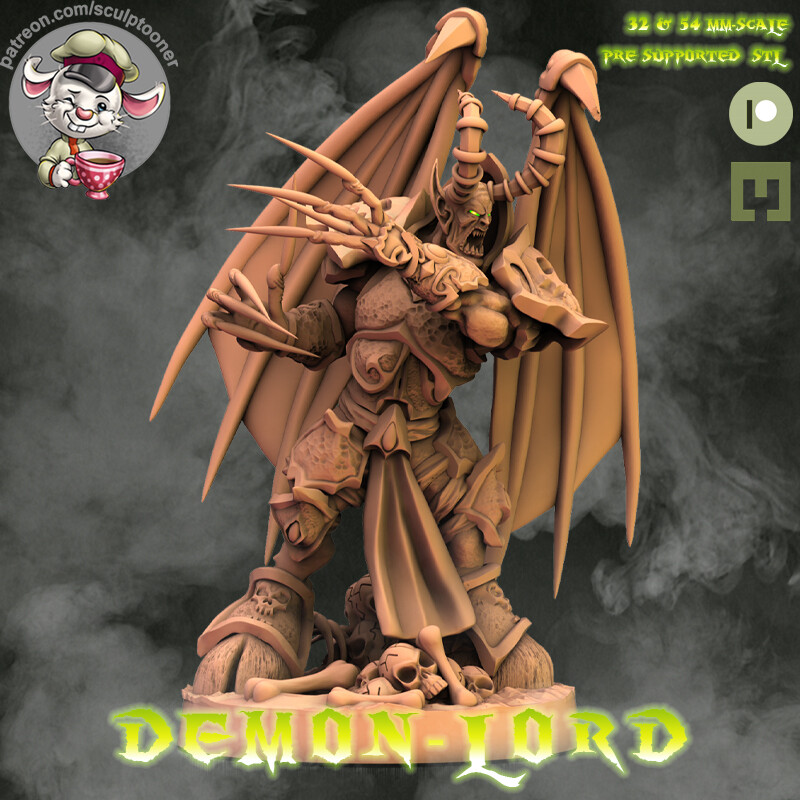 ArtStation - Demon-Lord - 32&54mm printable miniature