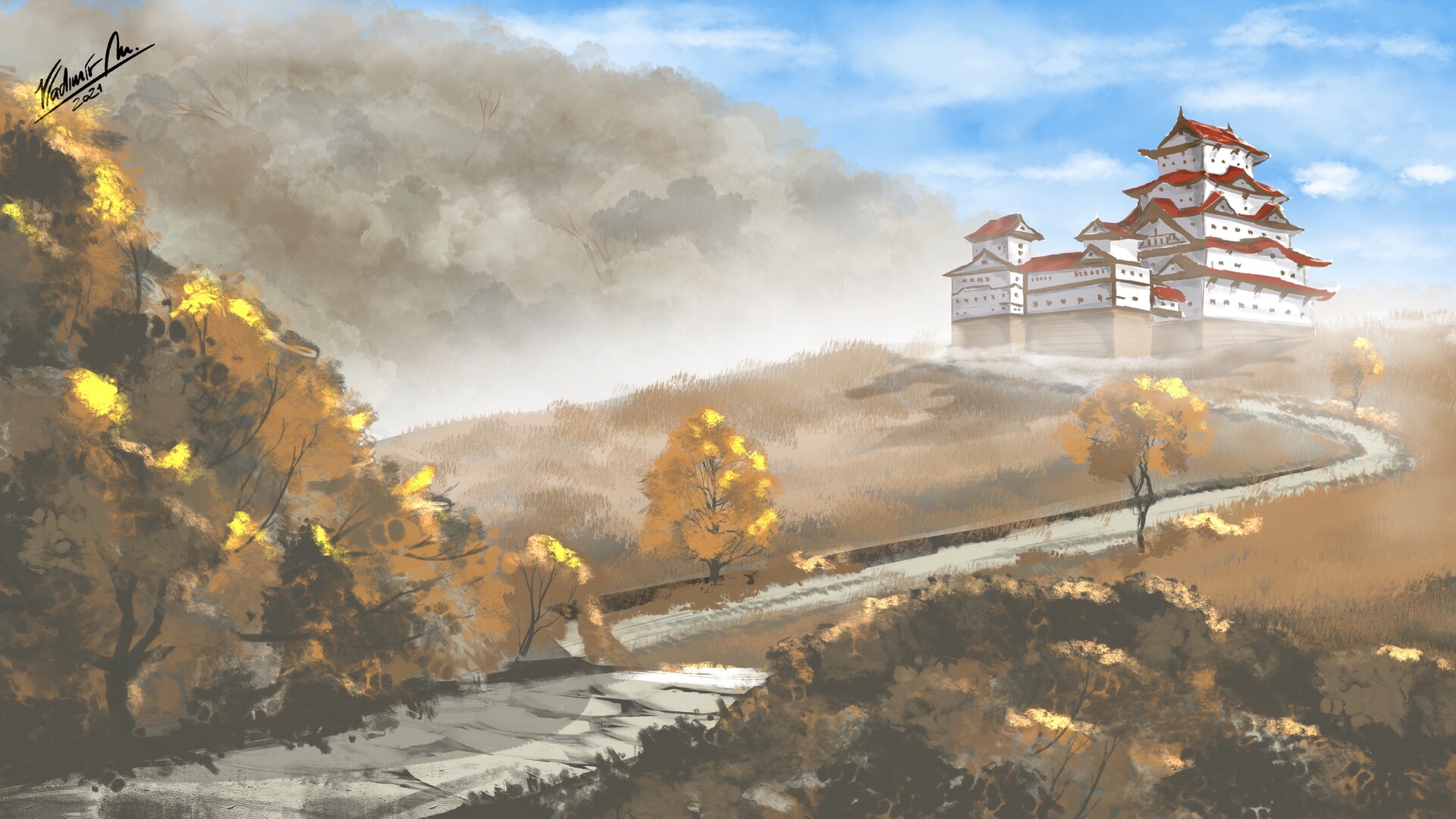 ArtStation - Samurai fortress- daily rough sketch