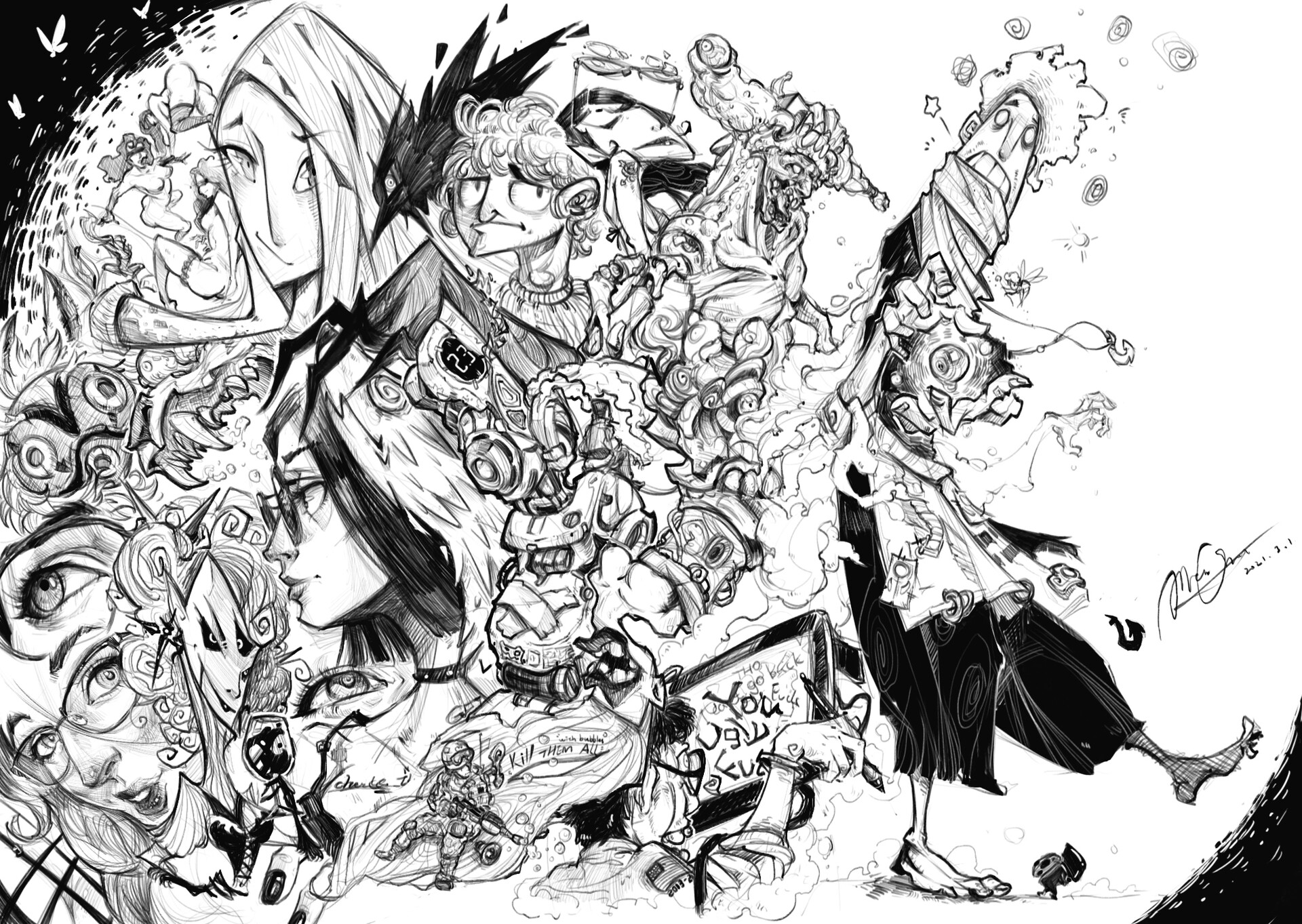 ArtStation - BW illustration