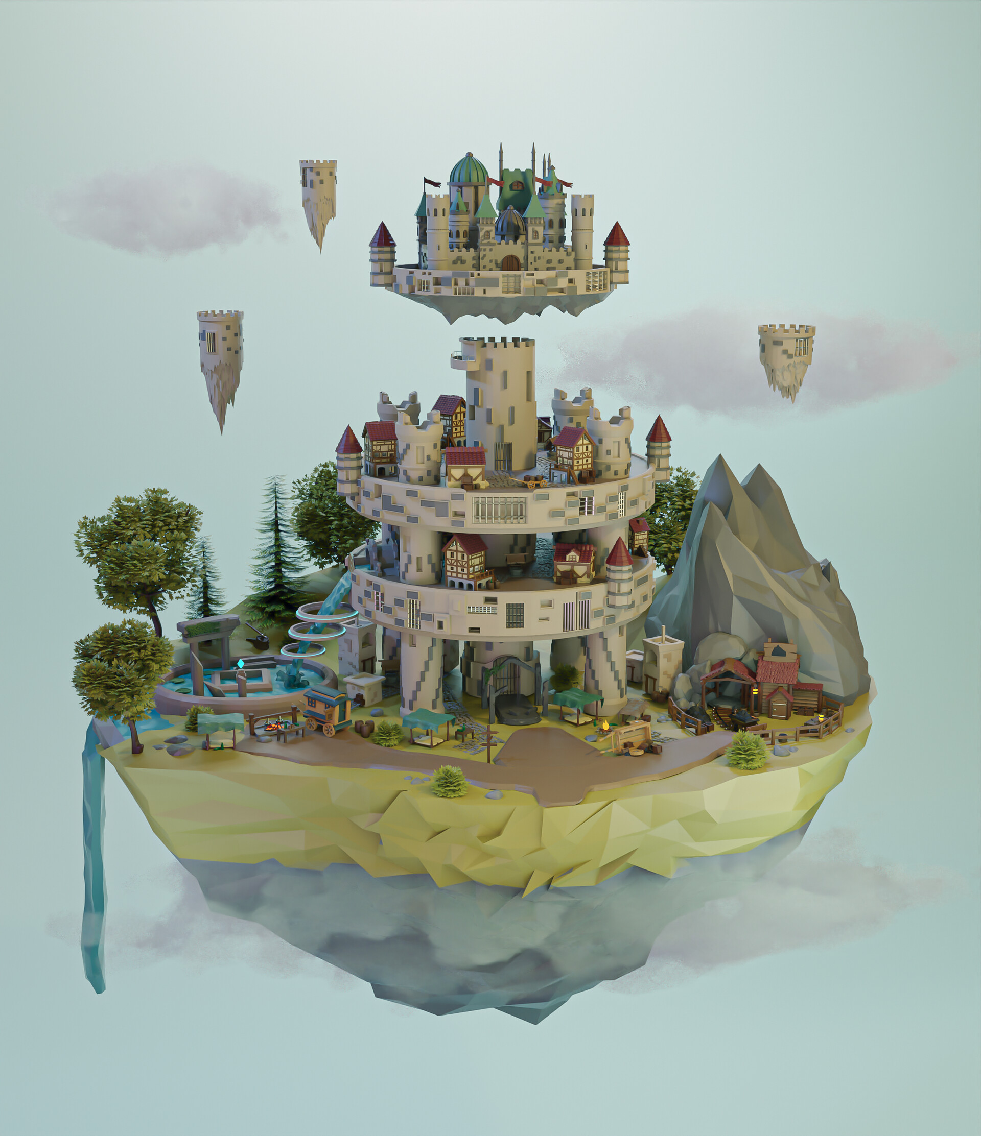 ArtStation - Soaring castle