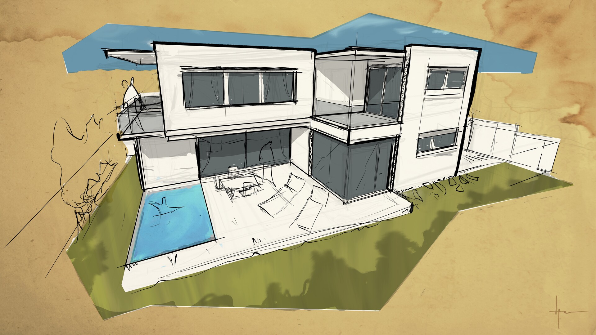 ArtStation - Compact Villa Quick Concept