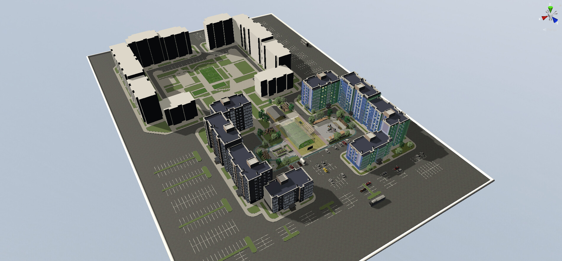 ArtStation - Low Poly Residential complex for architectural hologram
