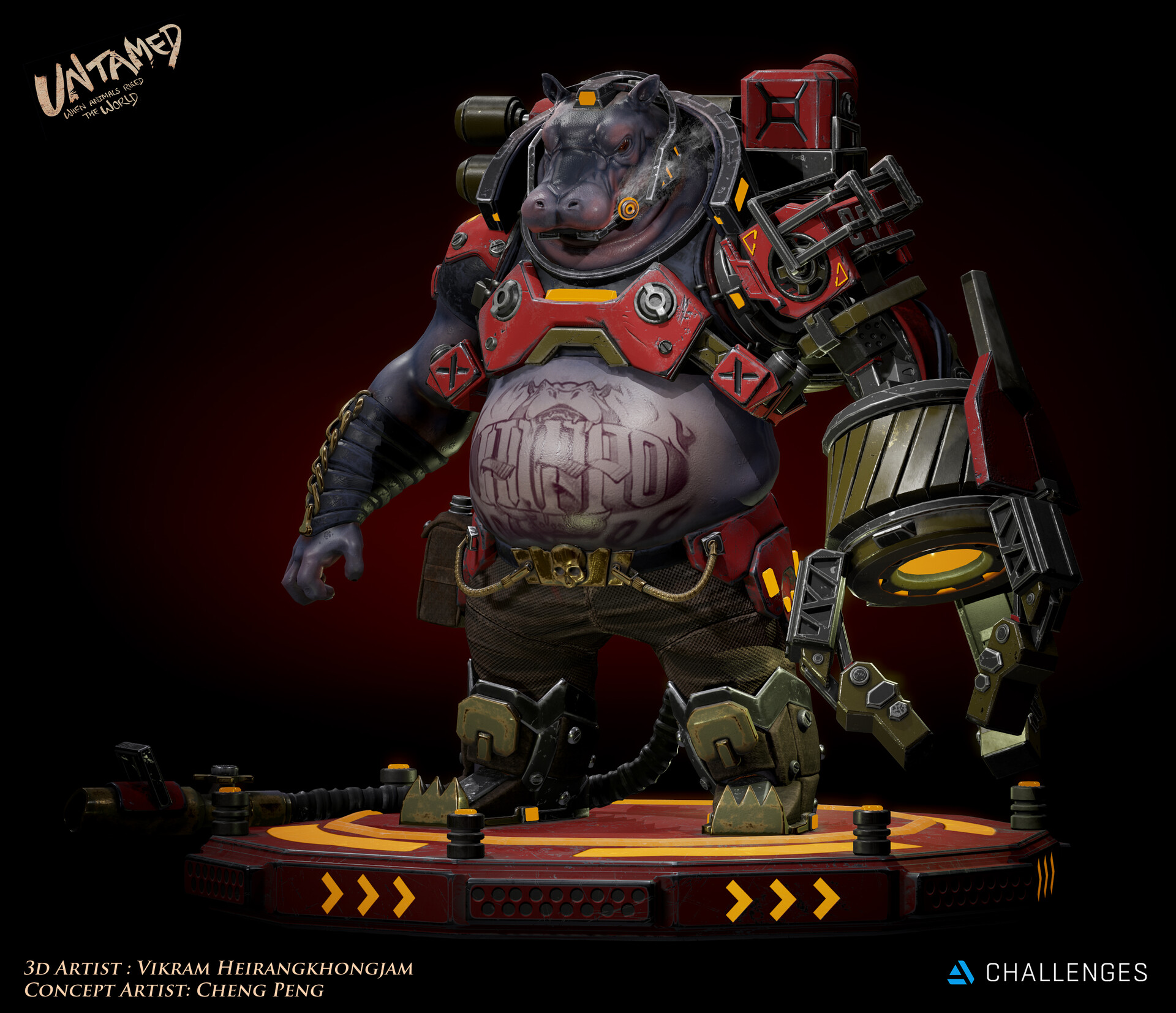 ArtStation - Hippo in battle suit