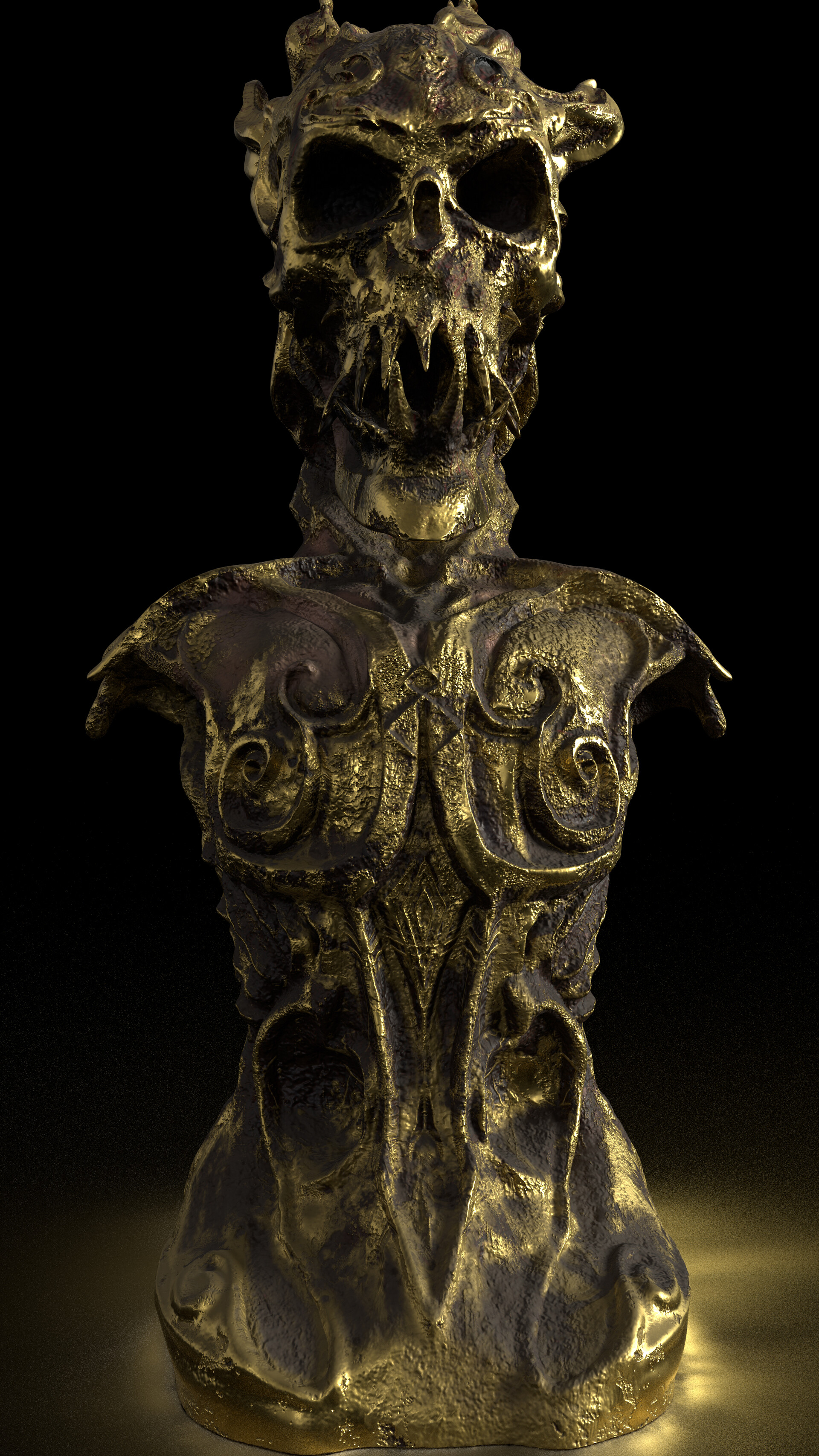 ArtStation - Gold skeleton statue