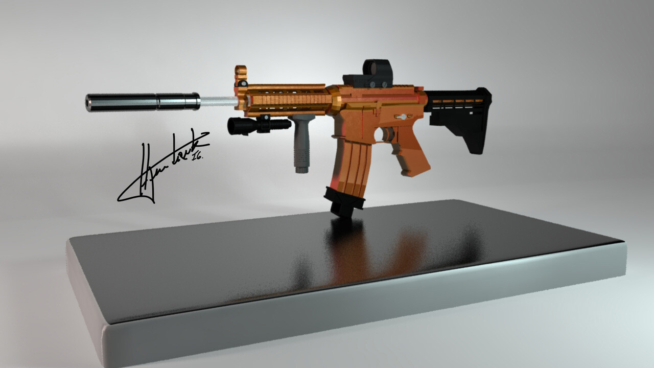 ArtStation - 3D Props - 2015 M4A1 Orange