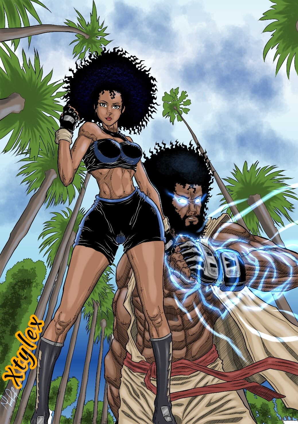 ArtStation - afro girl cover