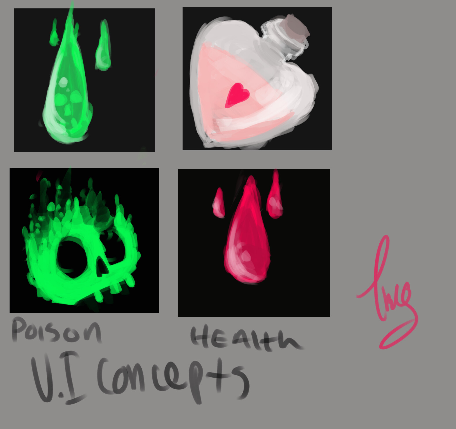 ArtStation - UI poison and health concept