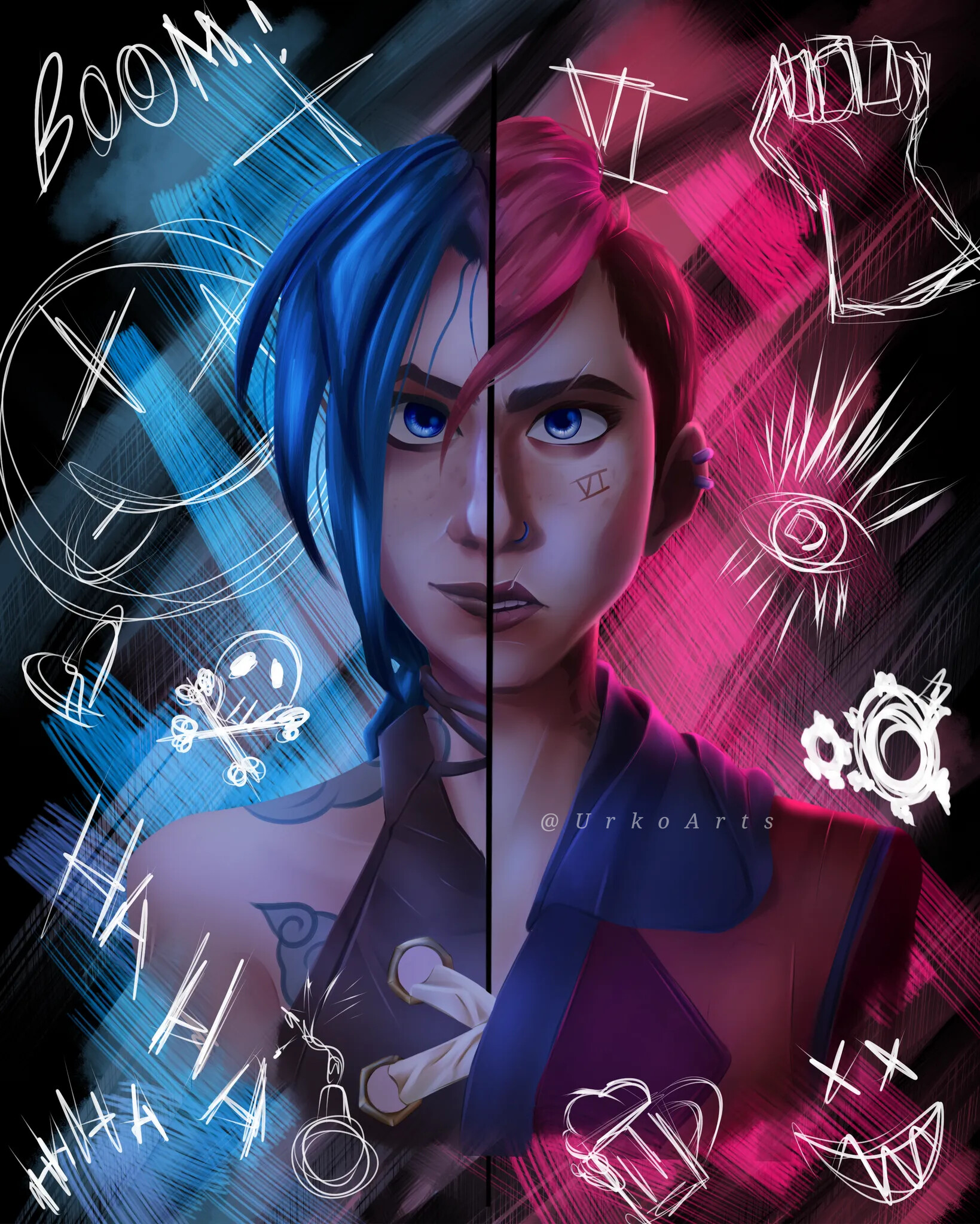 ArtStation - Jinx and Vi Fanart Arcane