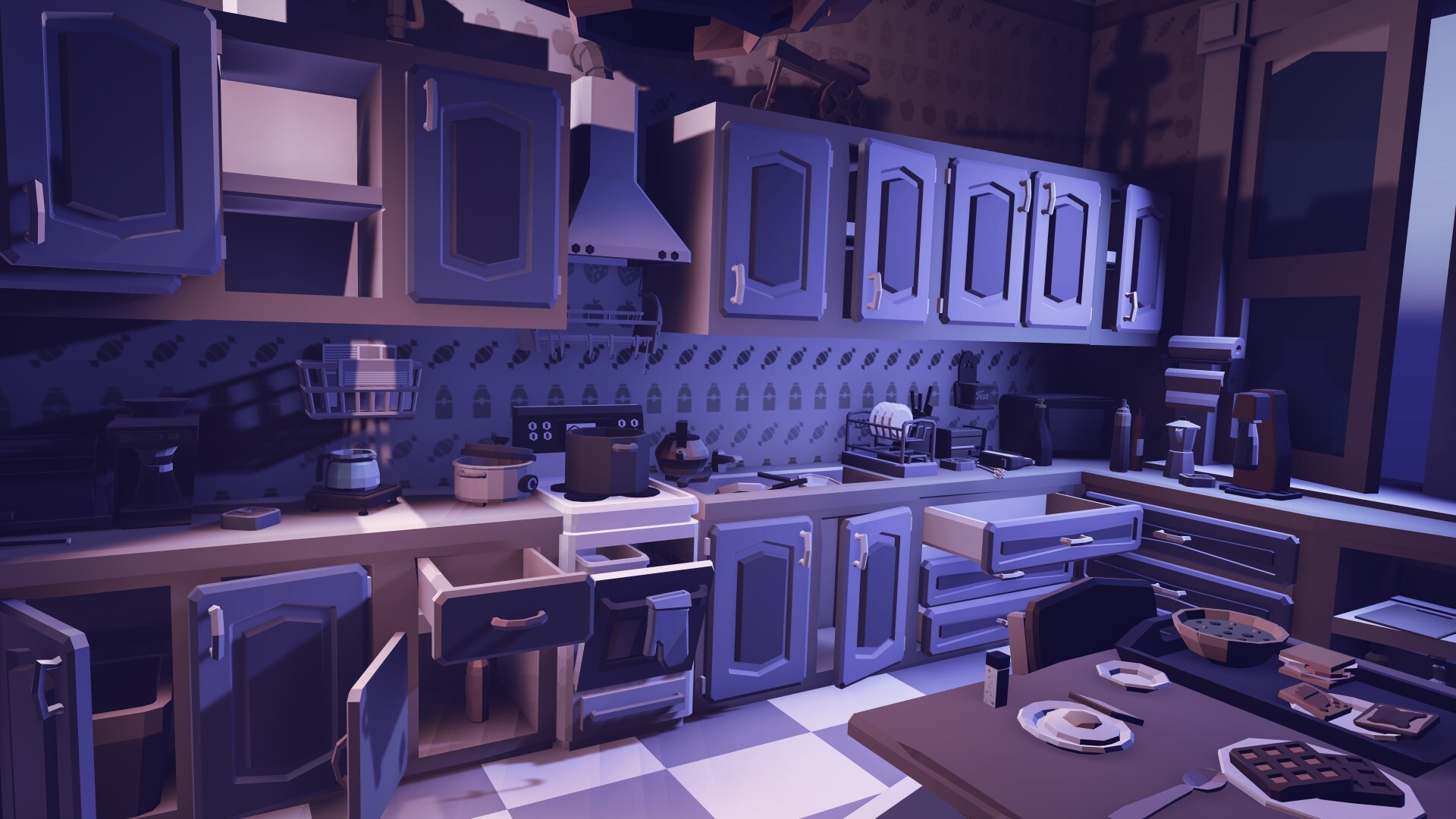 ArtStation - 80s retro kitchen