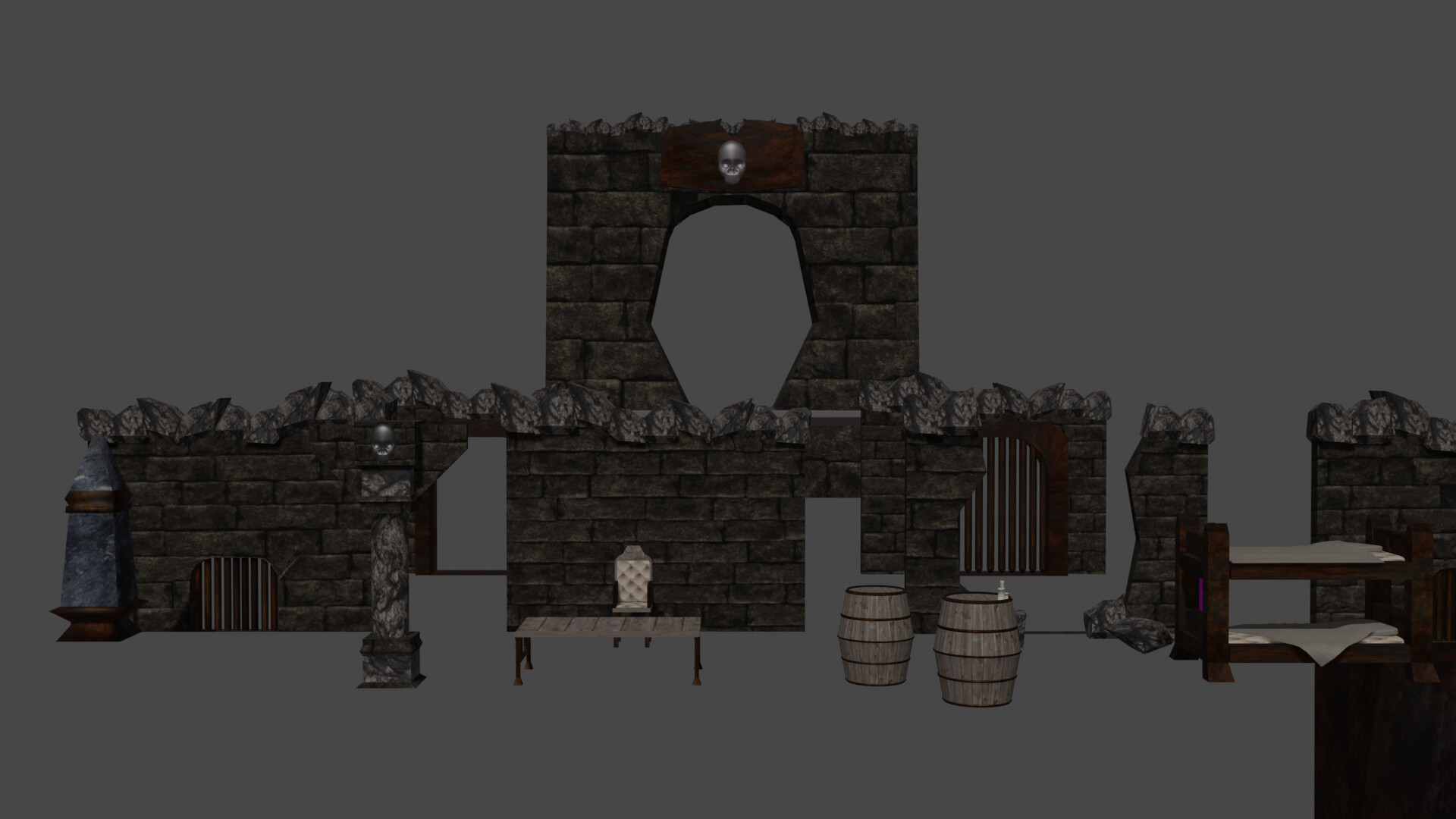 ArtStation - Catacombs Object Kit (College year 1, Sept 2020 - April 2021)