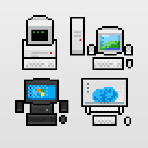 ArtStation - Windows Over Time Pixel Art