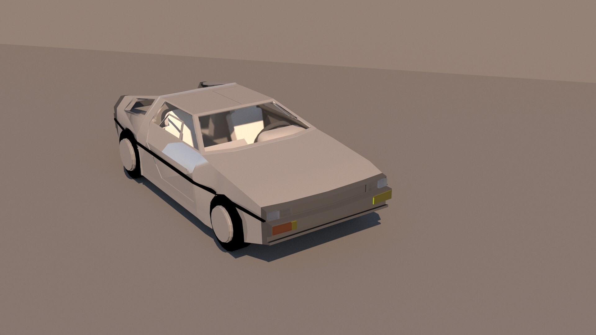 ArtStation - Low Poly Deloran Time Machine