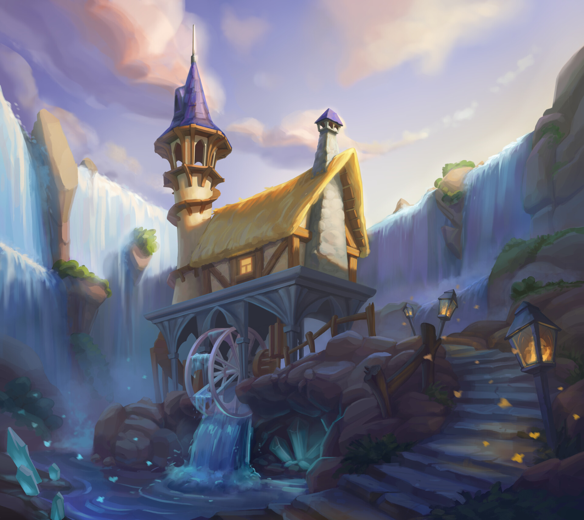ArtStation - Crystal water mill