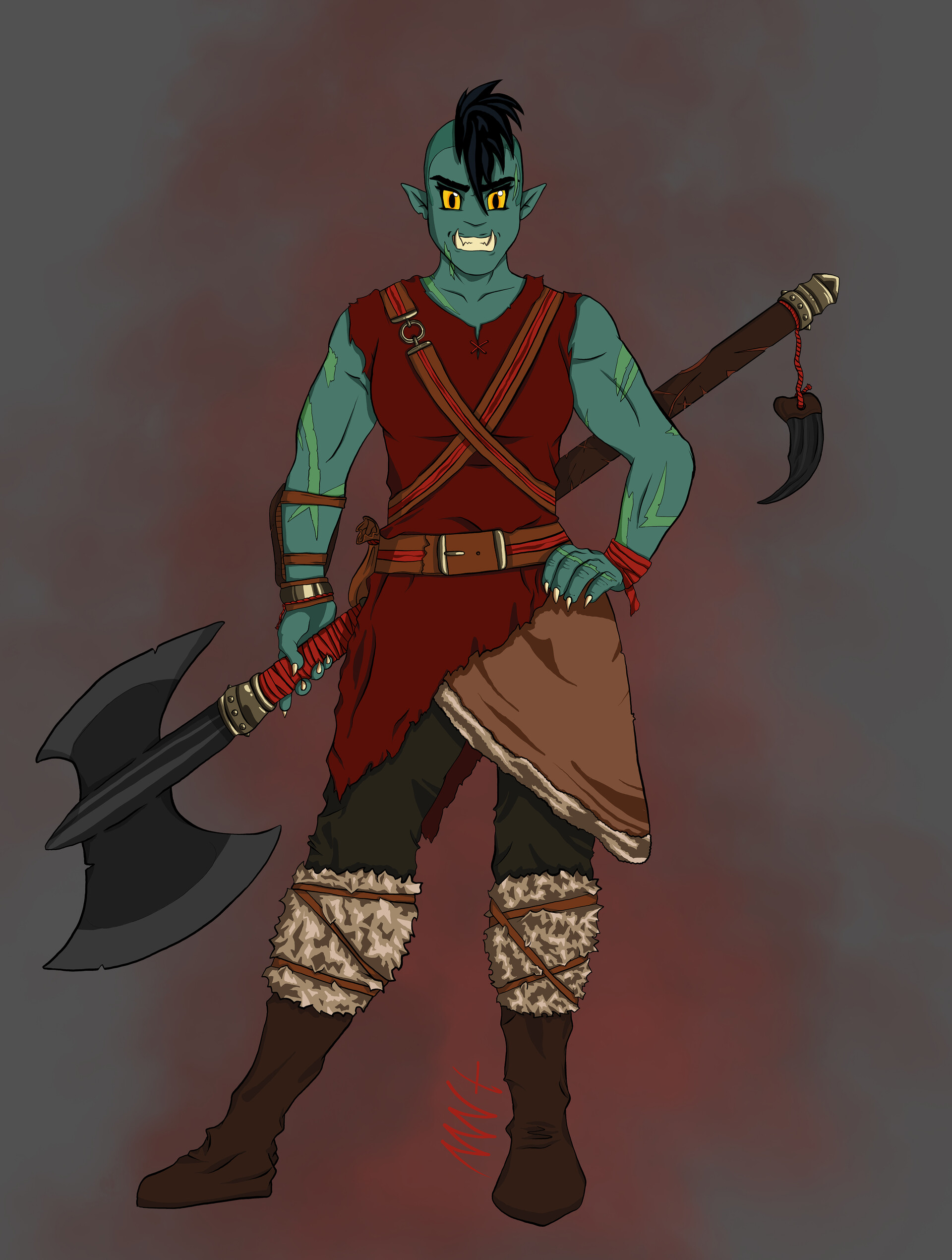 Half Orc Barbarian Sword