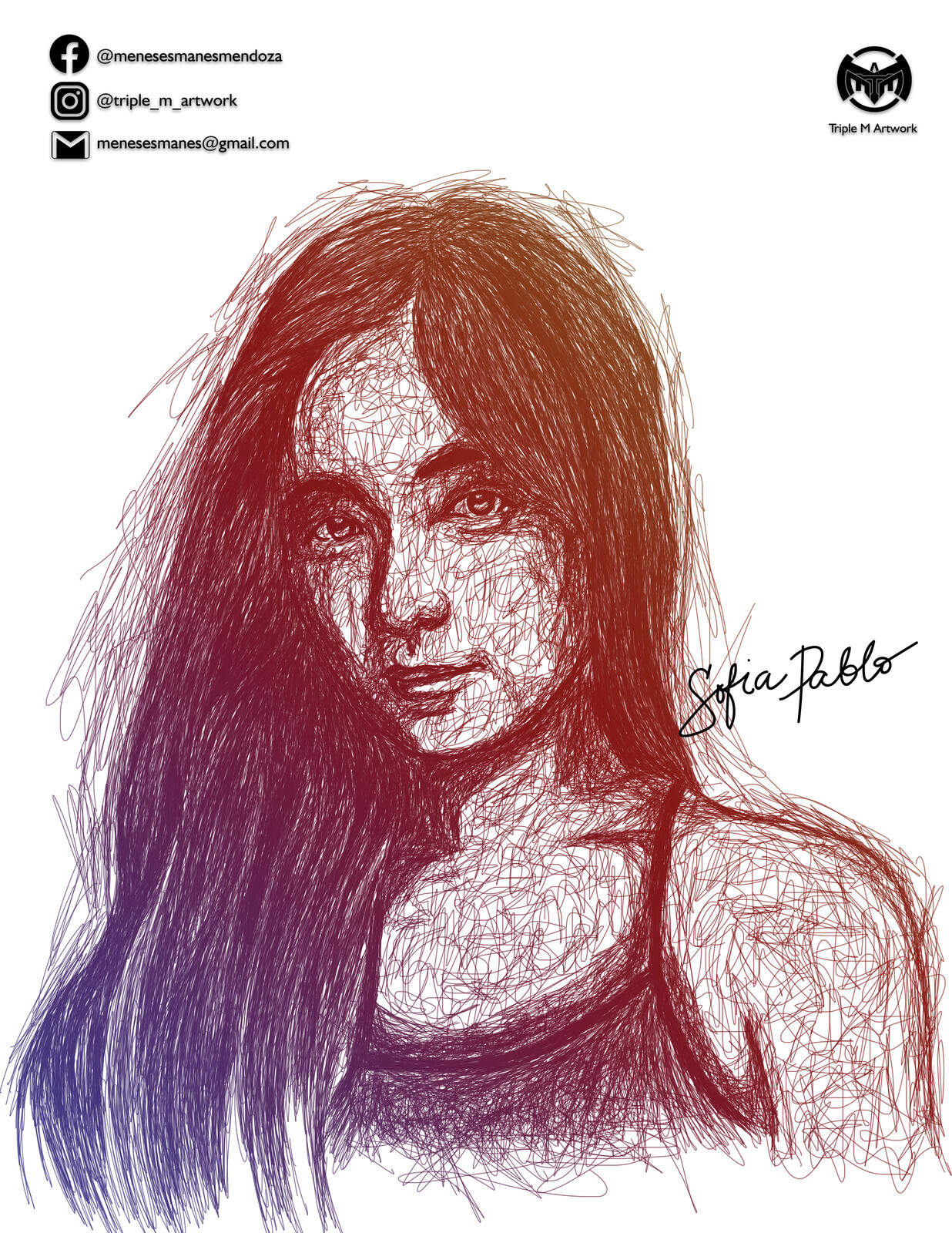 Manes Meneses - Sofia Digital Scribble Art