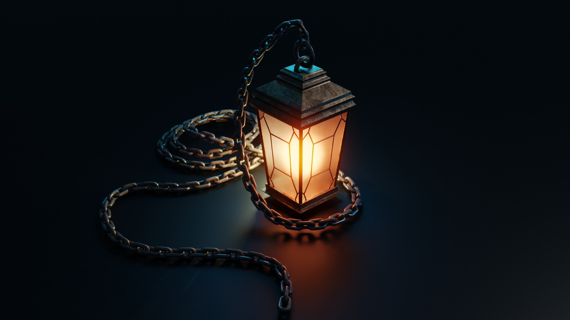 ArtStation - Old_Lamp_with_Chain