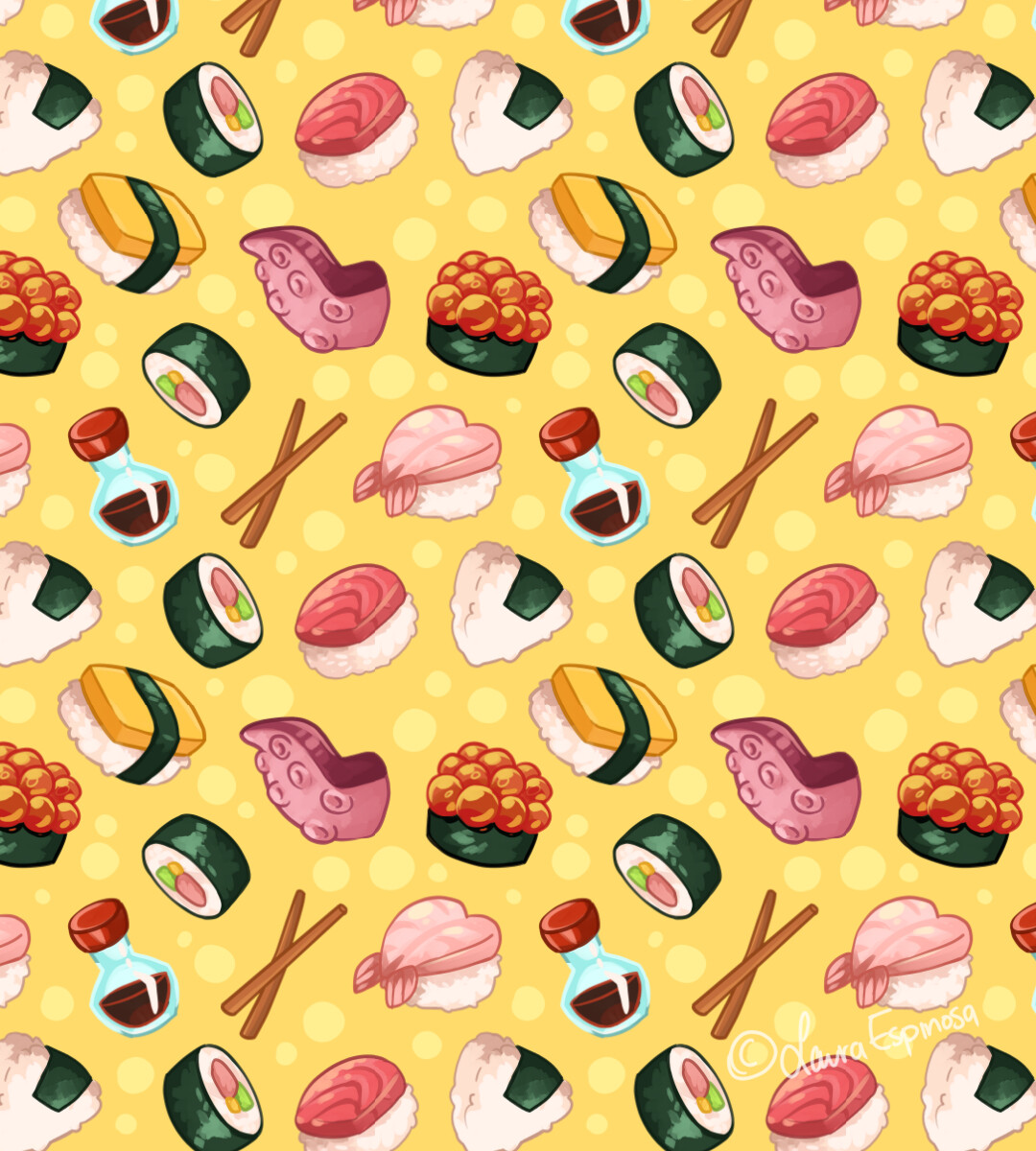 ArtStation - Sushi Seamless Pattern