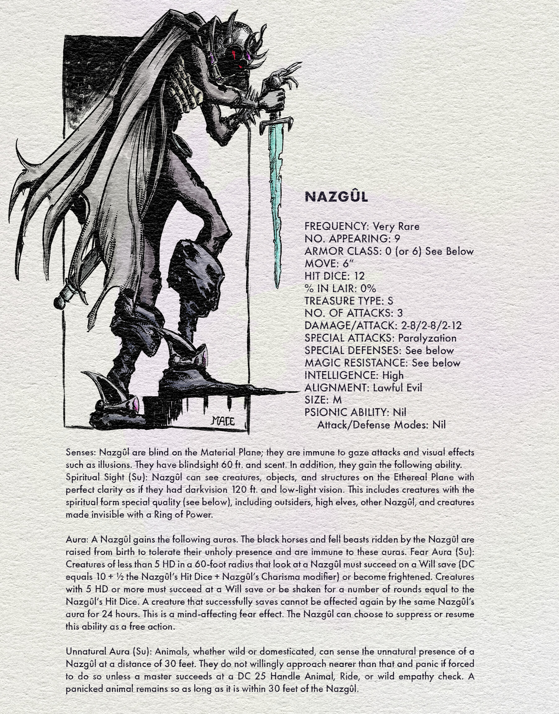 ArtStation - Nazgul - Monster Manual Entry