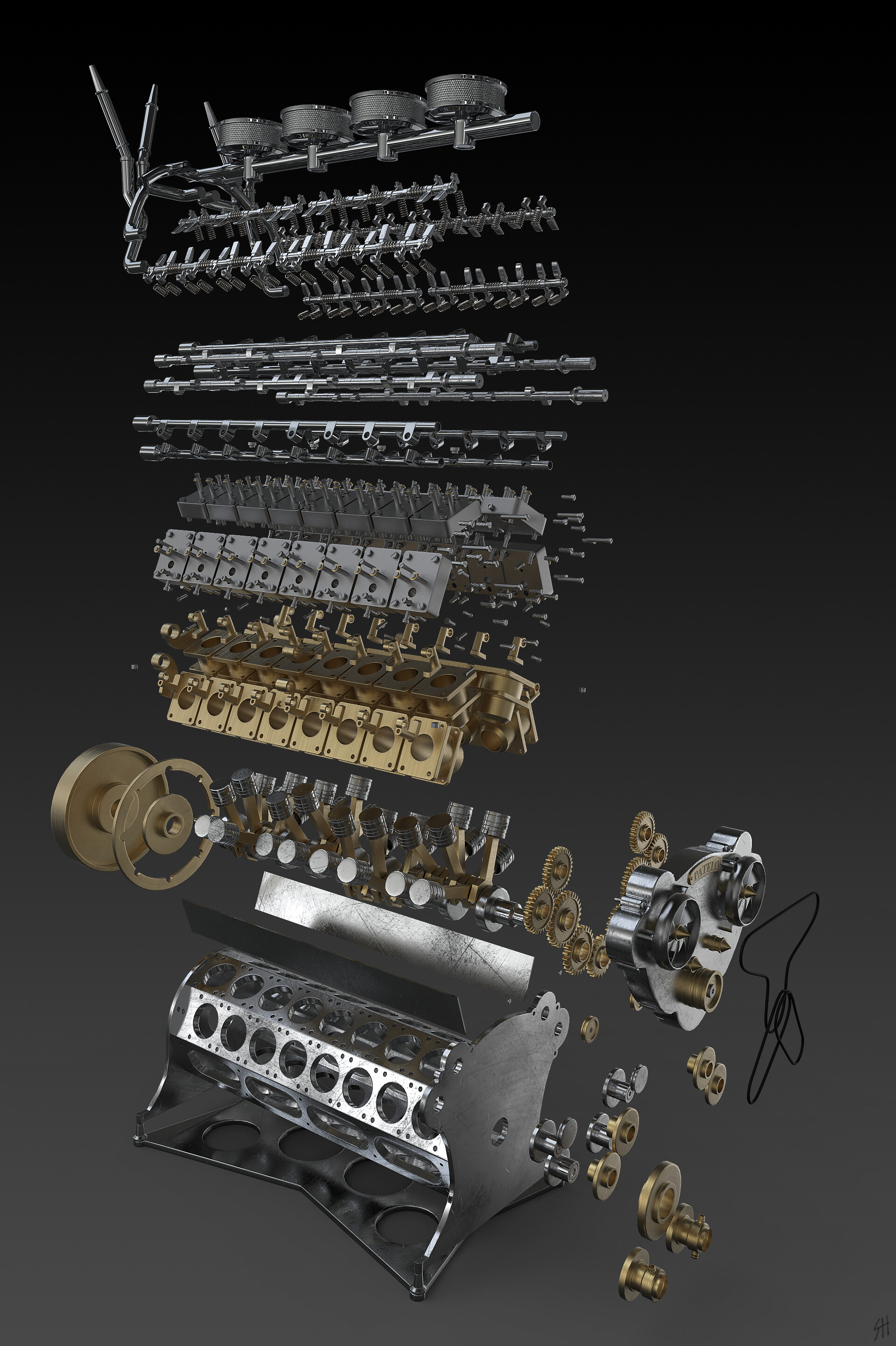 Stefan Hamann - 32 Cylinder Engine - W32 Motor Patelo