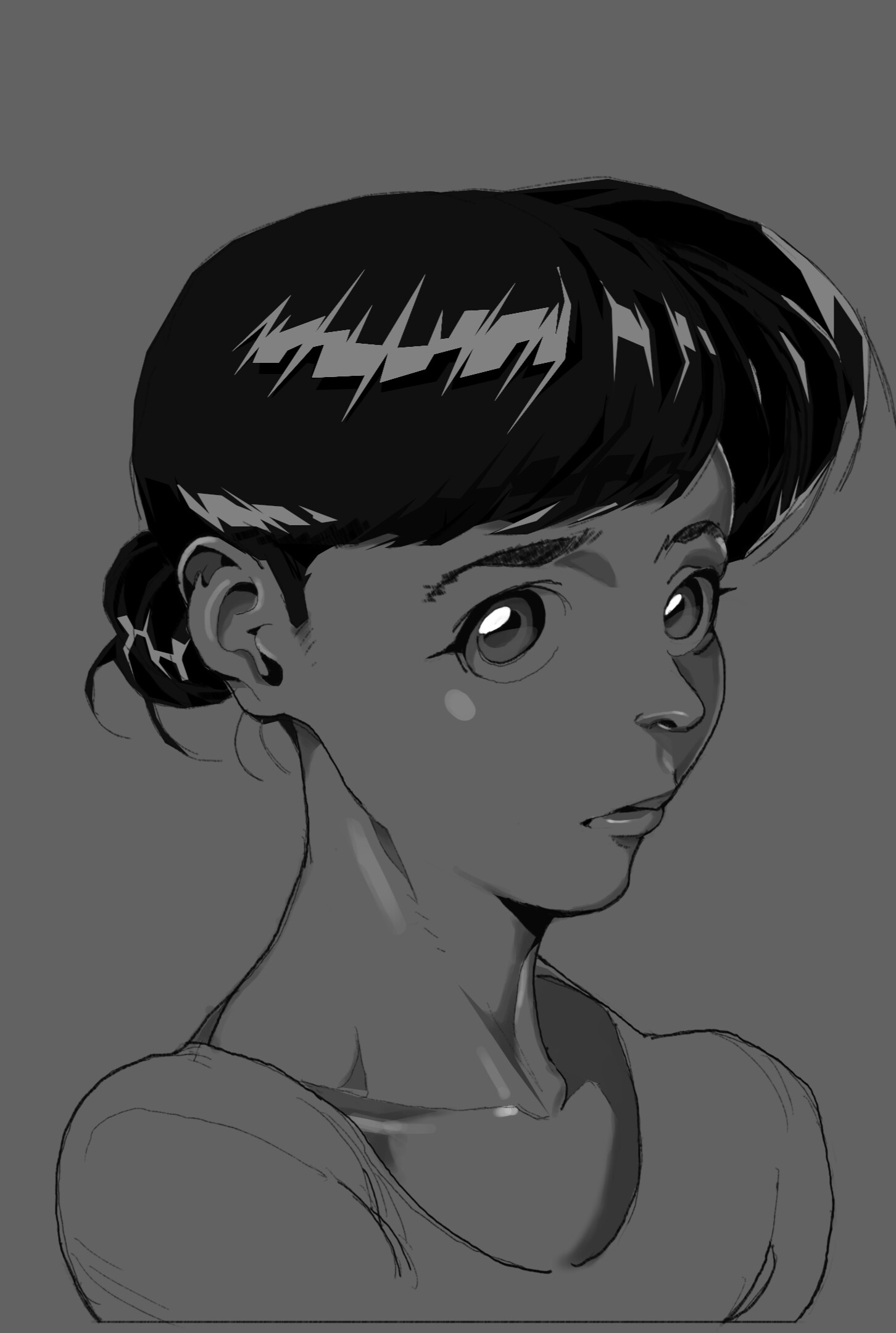 how to draw hair shine