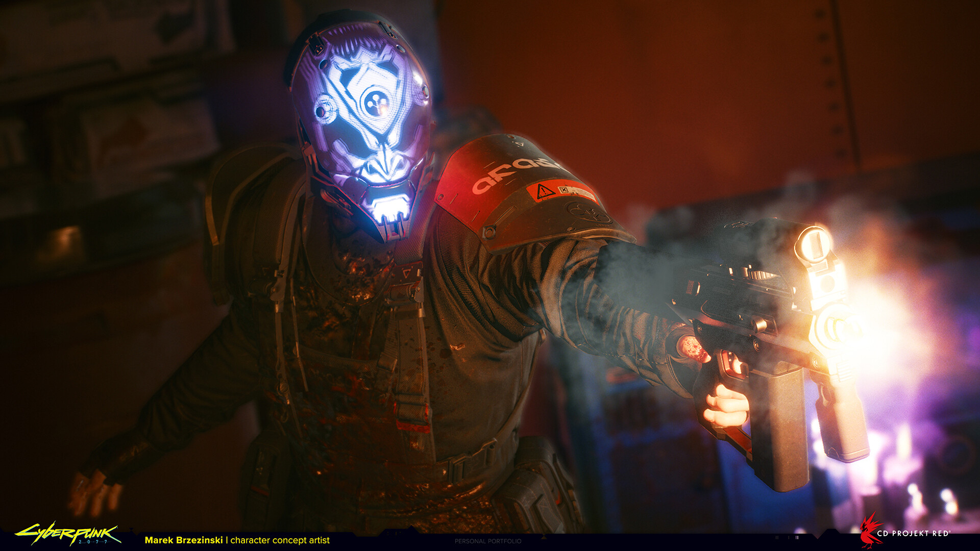 Marek Brzezinski - Sandayu Oda mask design - Cyberpunk 2077