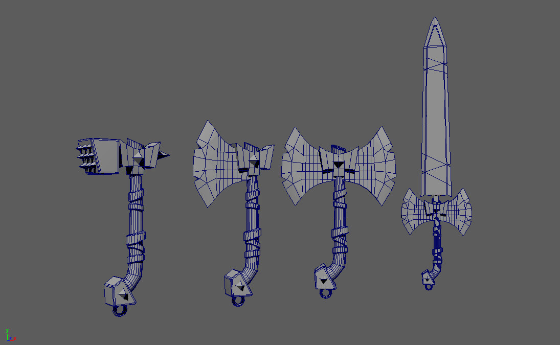 ArtStation - Learning Maya-Weapons