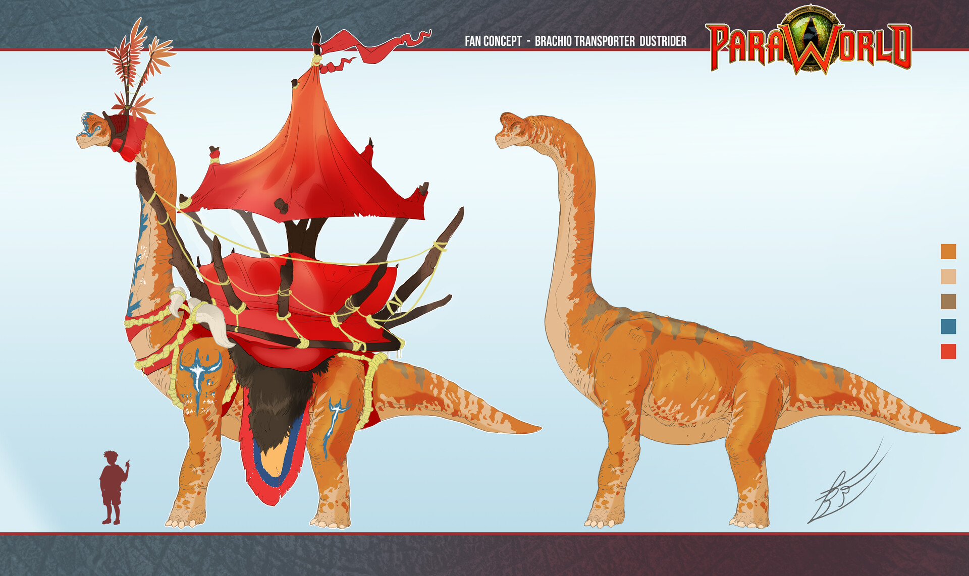 ArtStation - PARAWORLD - FAN CONCEPT - BRACHIO TRANSPORTER - DUSTRIDER