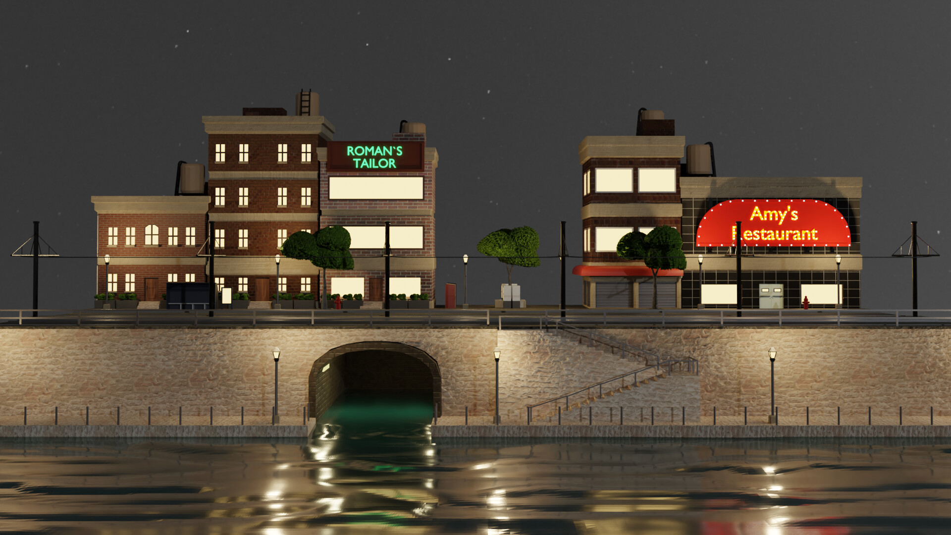 ArtStation - 3D Environment - Riverside Building (stylized)