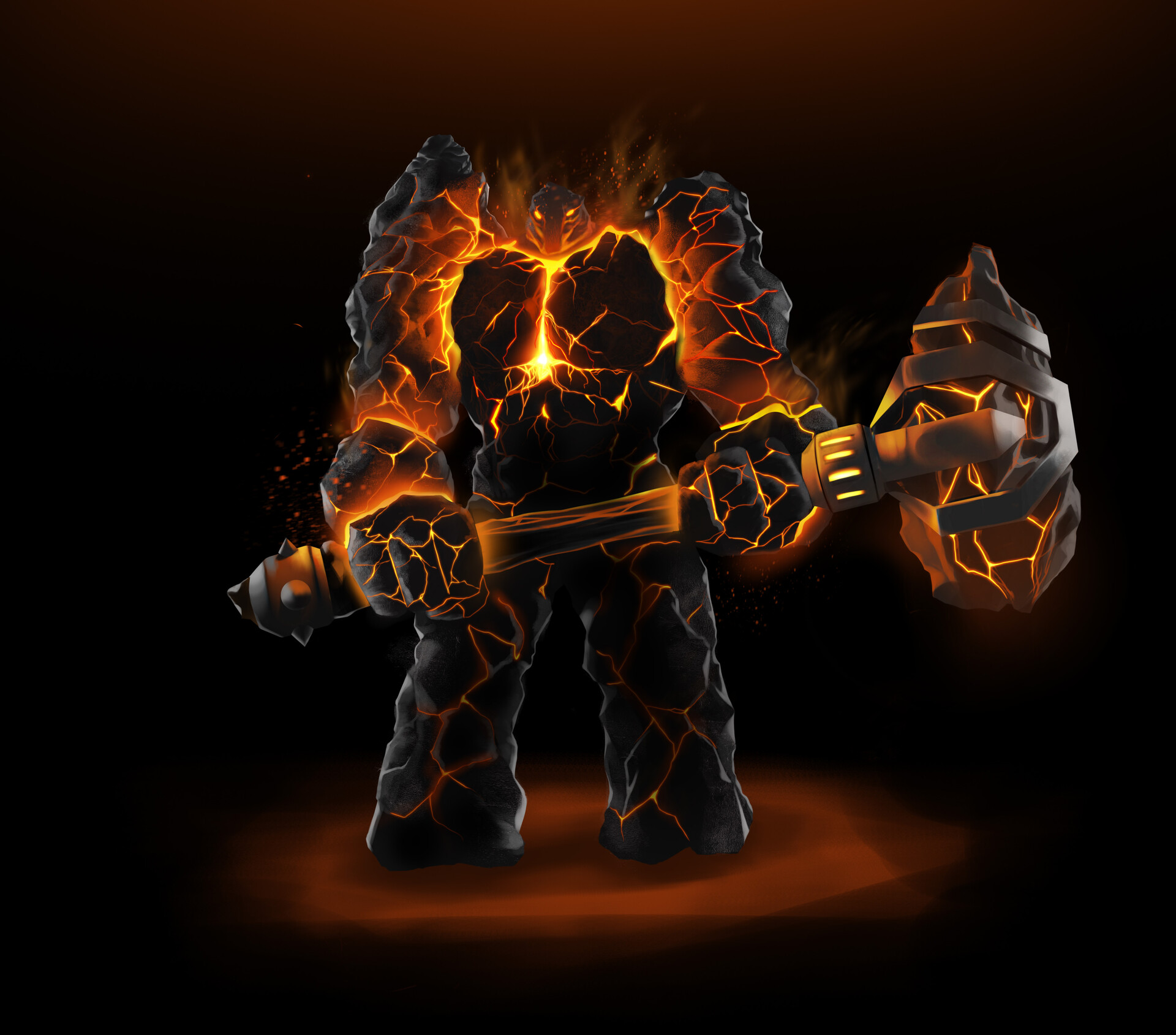 ArtStation - GOLİAH - Volcanic Golem Design for Moba Game