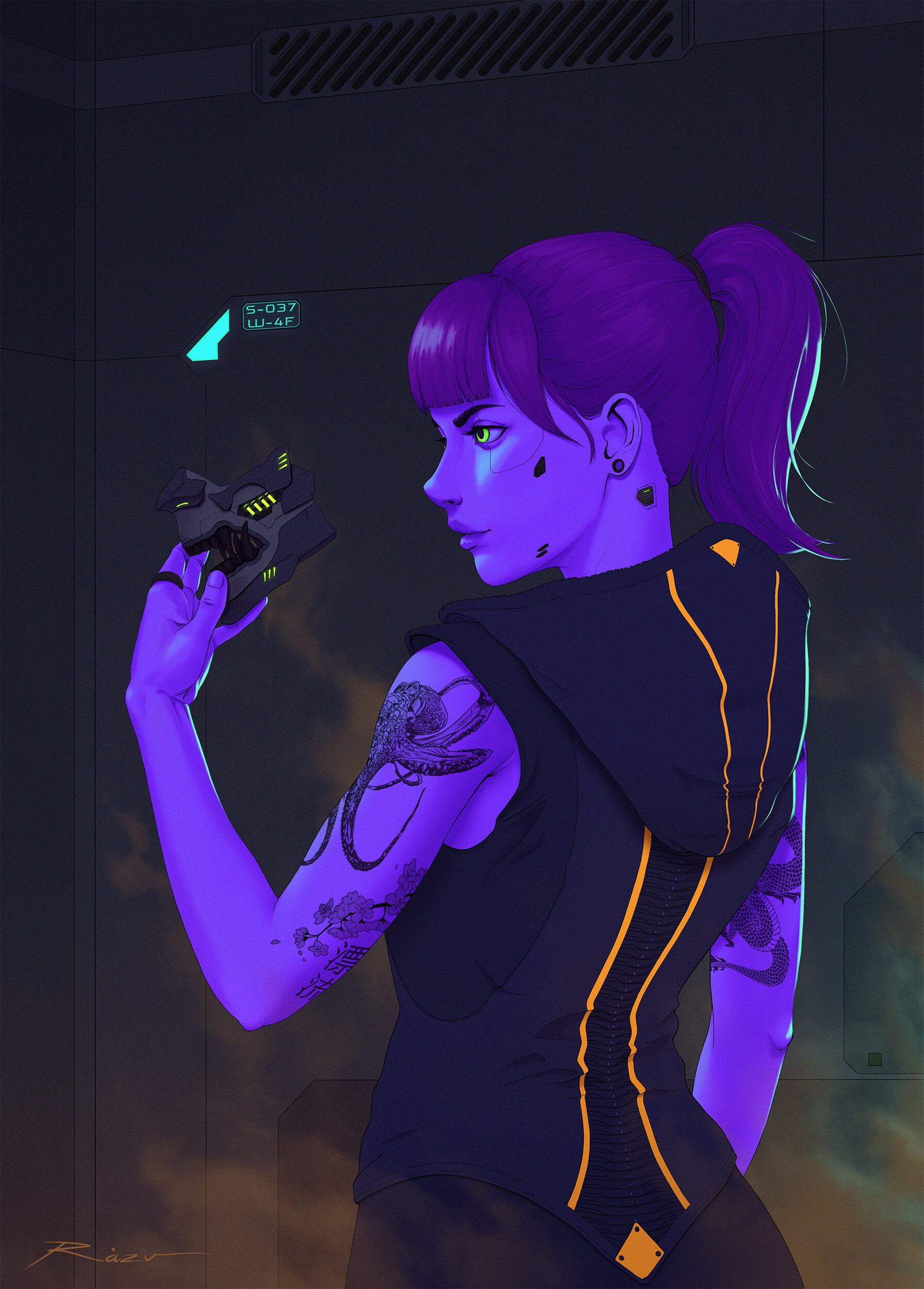 ArtStation - cyber girl revealed IIX