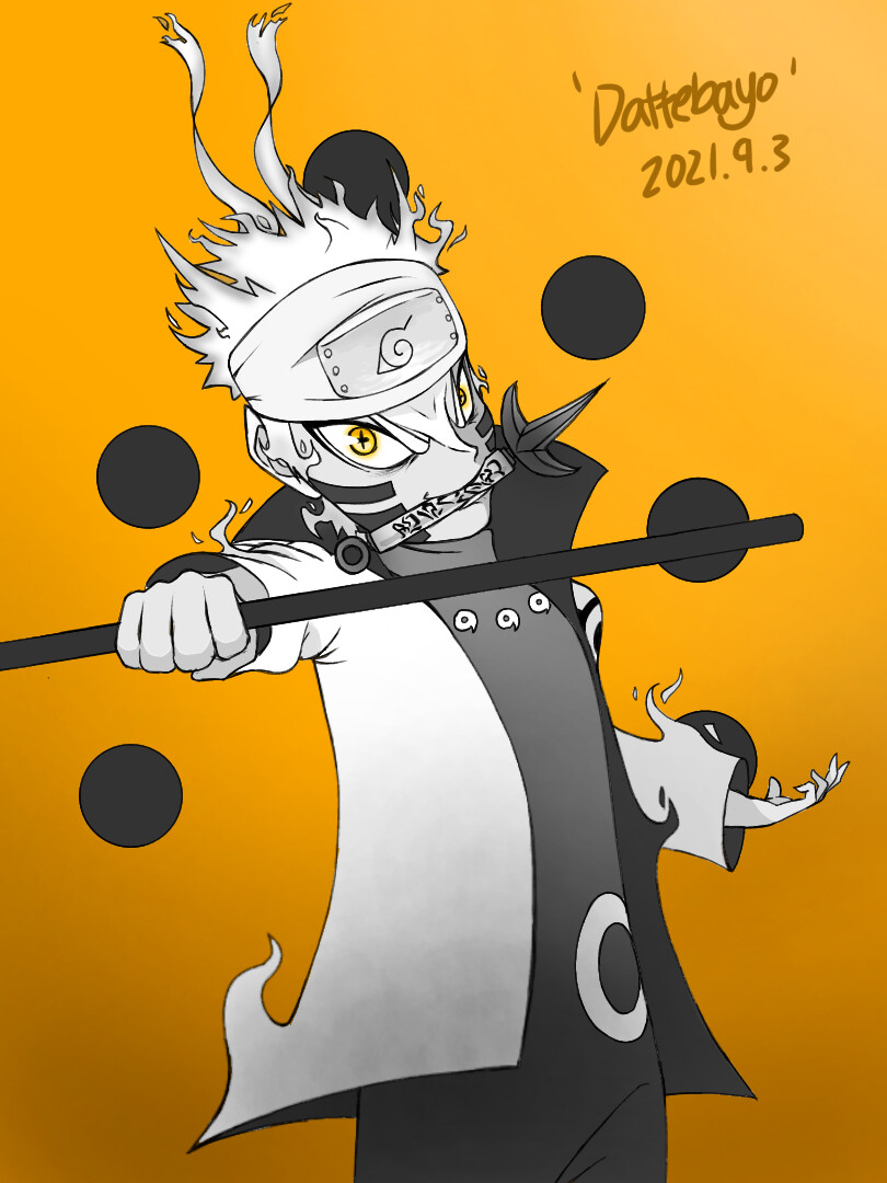 how to draw naruto six paths step by step