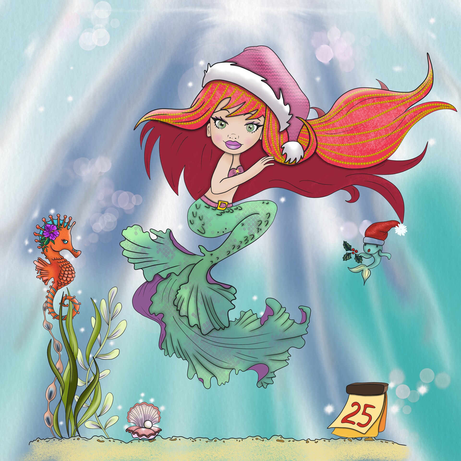 ArtStation - Christmas mermaid