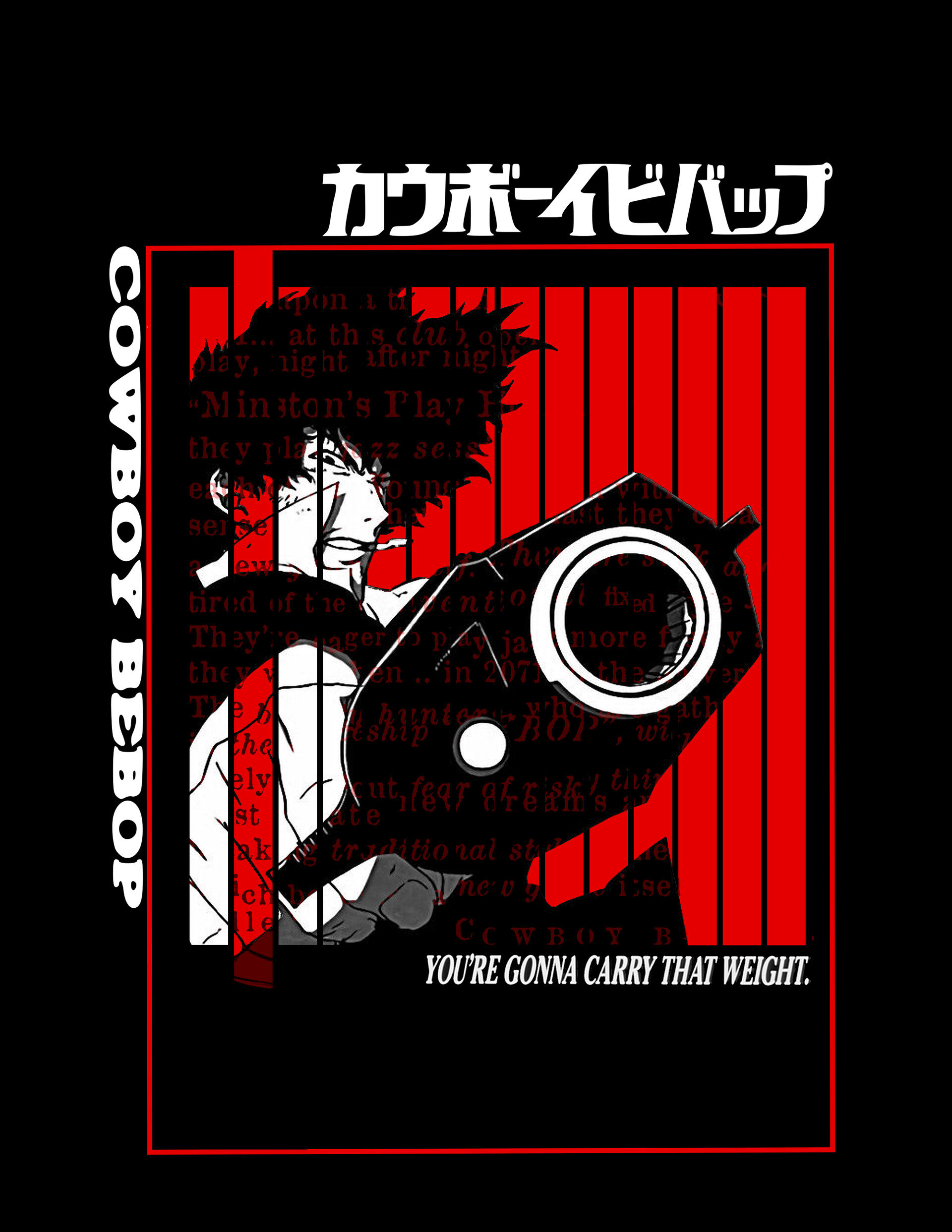 Ein Cowboy Bebop Vektor Cowboy Bebop Ein Die Cut Sticker Set